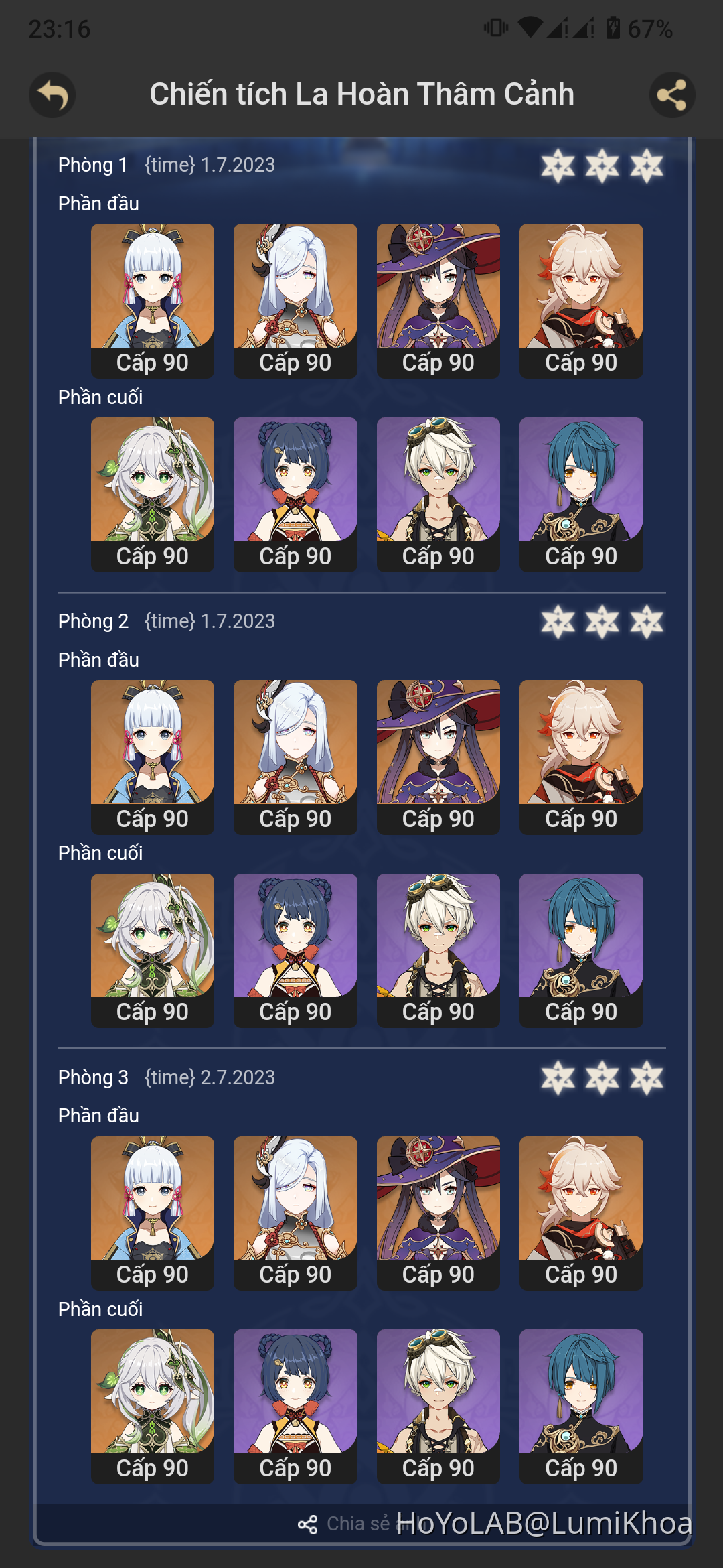 Đây là hai team đánh la hoàn của mình. còn mọi người thì sao? Genshin ...