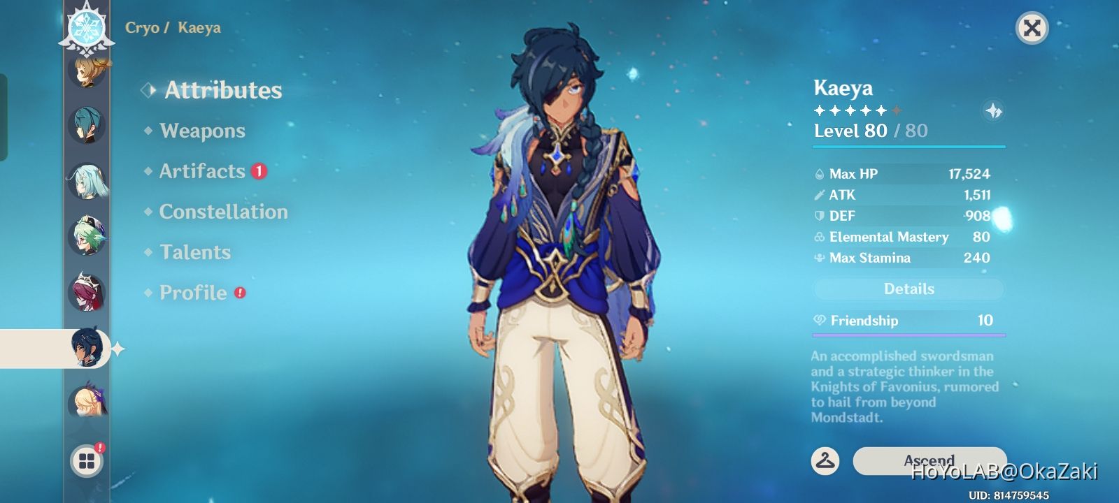 Got Kaeya Skin and his C6 ️💙 Genshin Impact | HoYoLAB