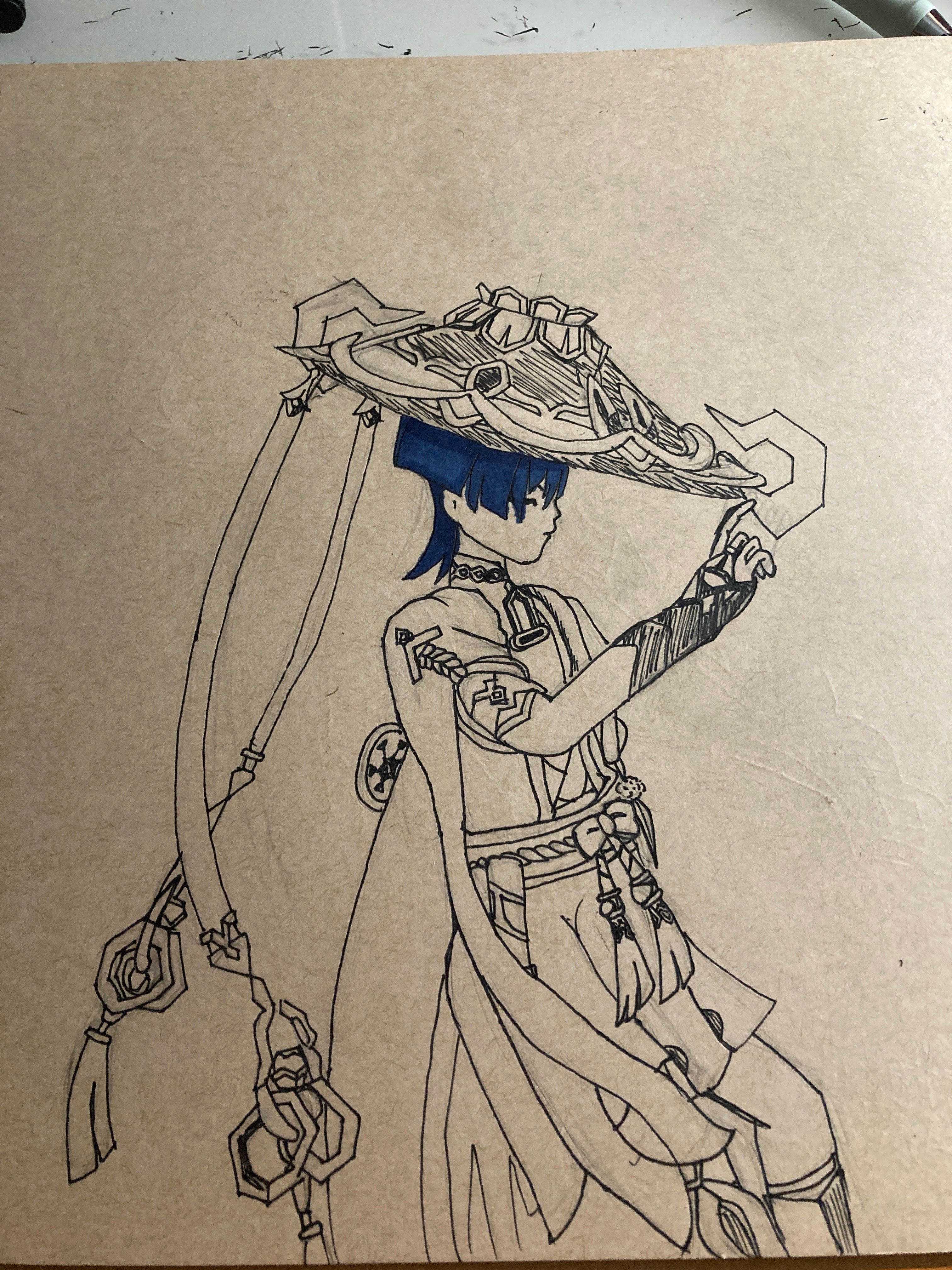 Wanderer, drawing Genshin Impact | HoYoLAB