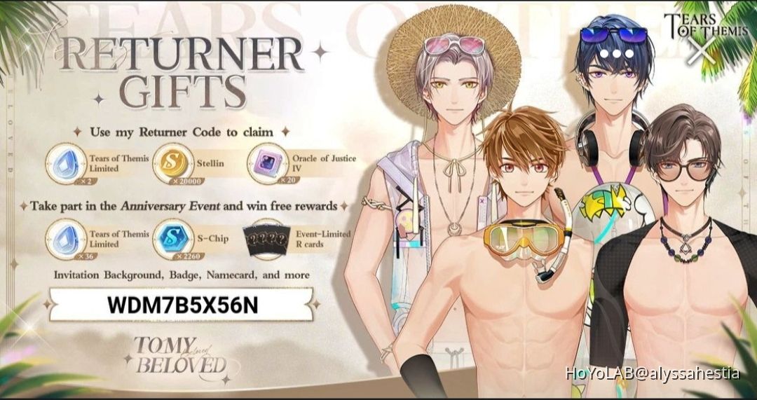 USE MY RETURNER CODE, PLEASE. Tears of Themis | HoYoLAB