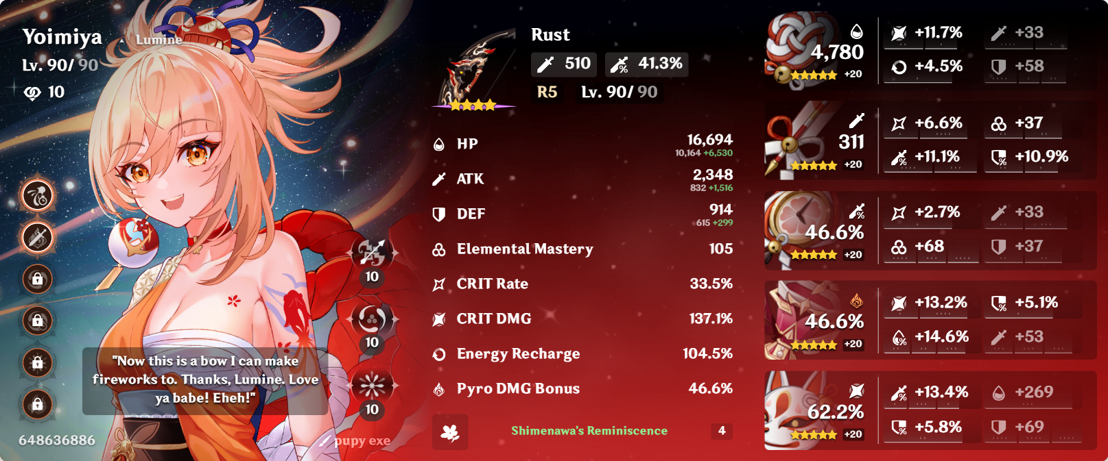 Yoimiya. Rust. R5. Genshin Impact | HoYoLAB