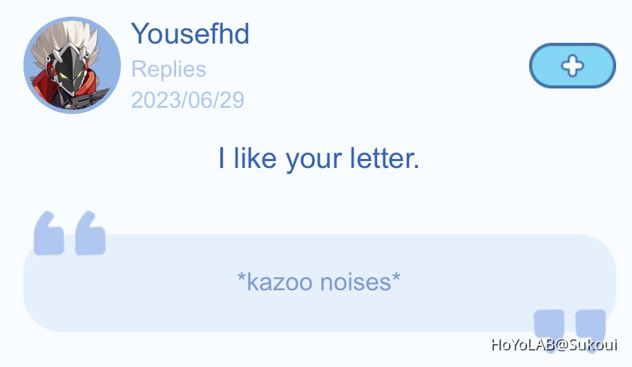*kazoo noises* :) | HoYoLAB