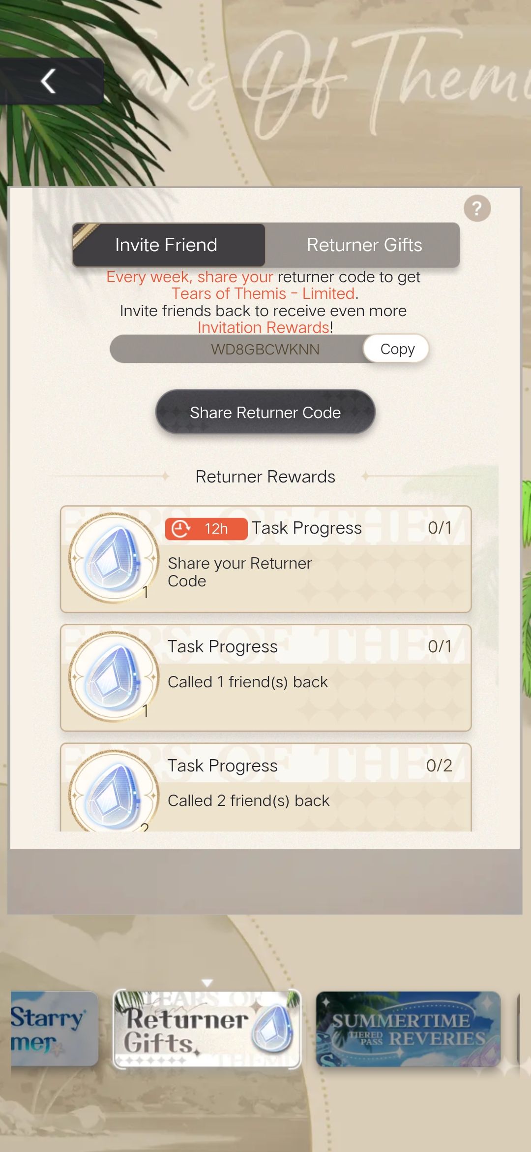 Need Help!! Returners Code! Tears of Themis | HoYoLAB
