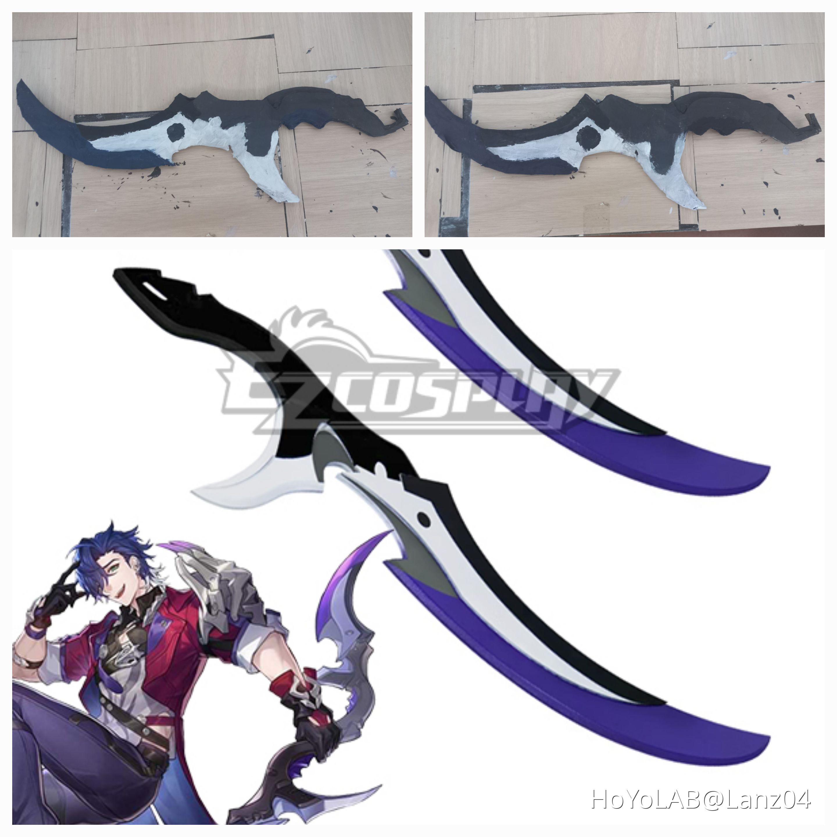 Sampo Dual Dagger irl weapon(cardboard) with color version Honkai: Star ...