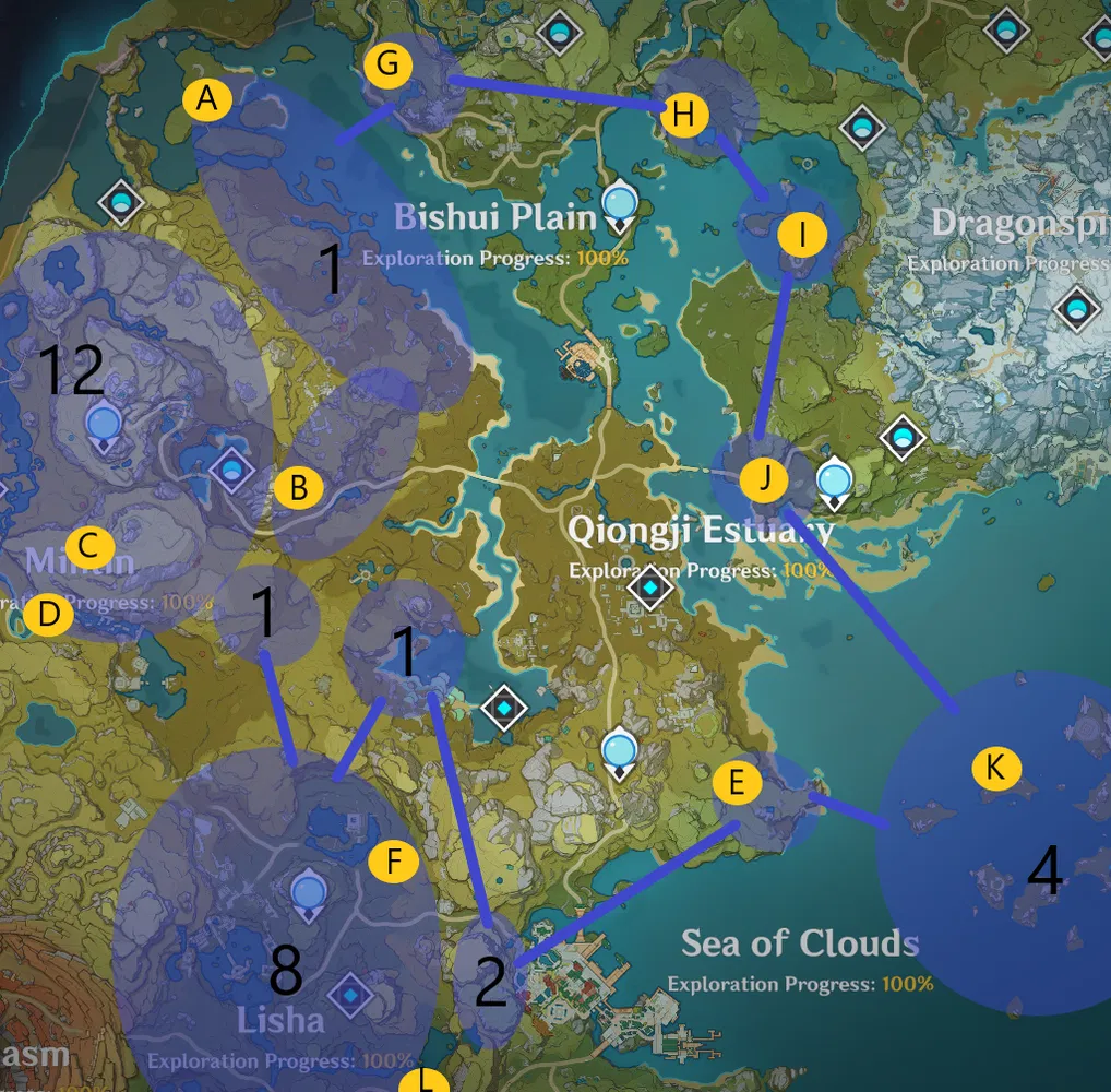 Sumeru mining outcrop / leyline region map Genshin Impact | HoYoLAB