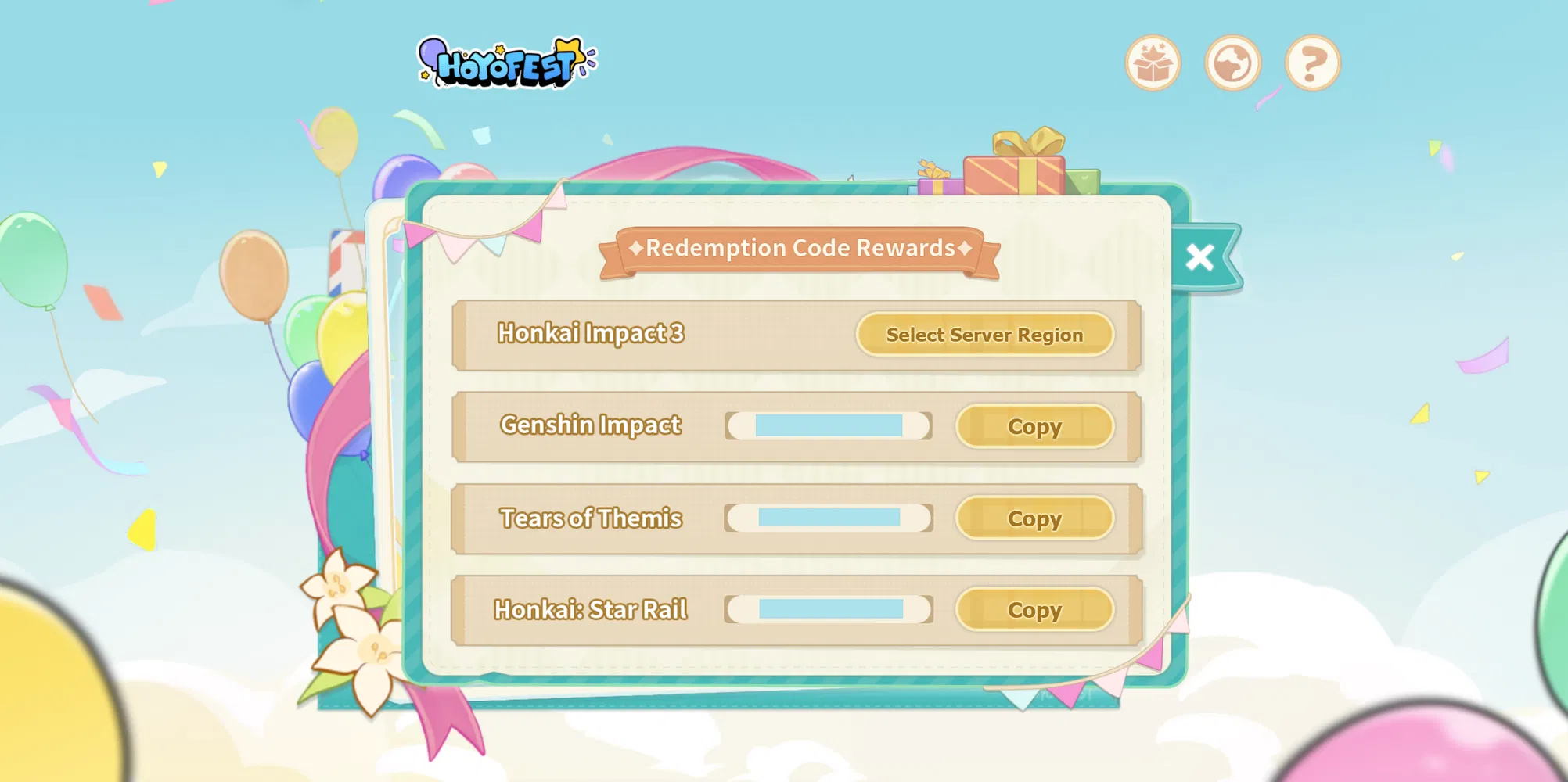 HoYo FEST Redemption Codes Genshin Impact | HoYoLAB