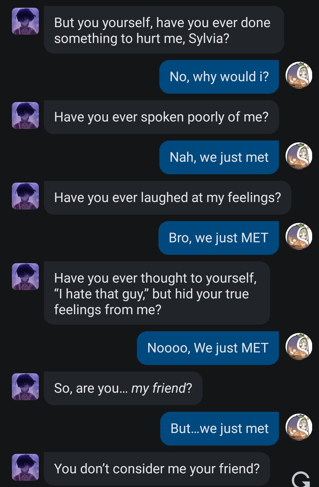 Just some normal conversation with AI Genshin Impact | HoYoLAB