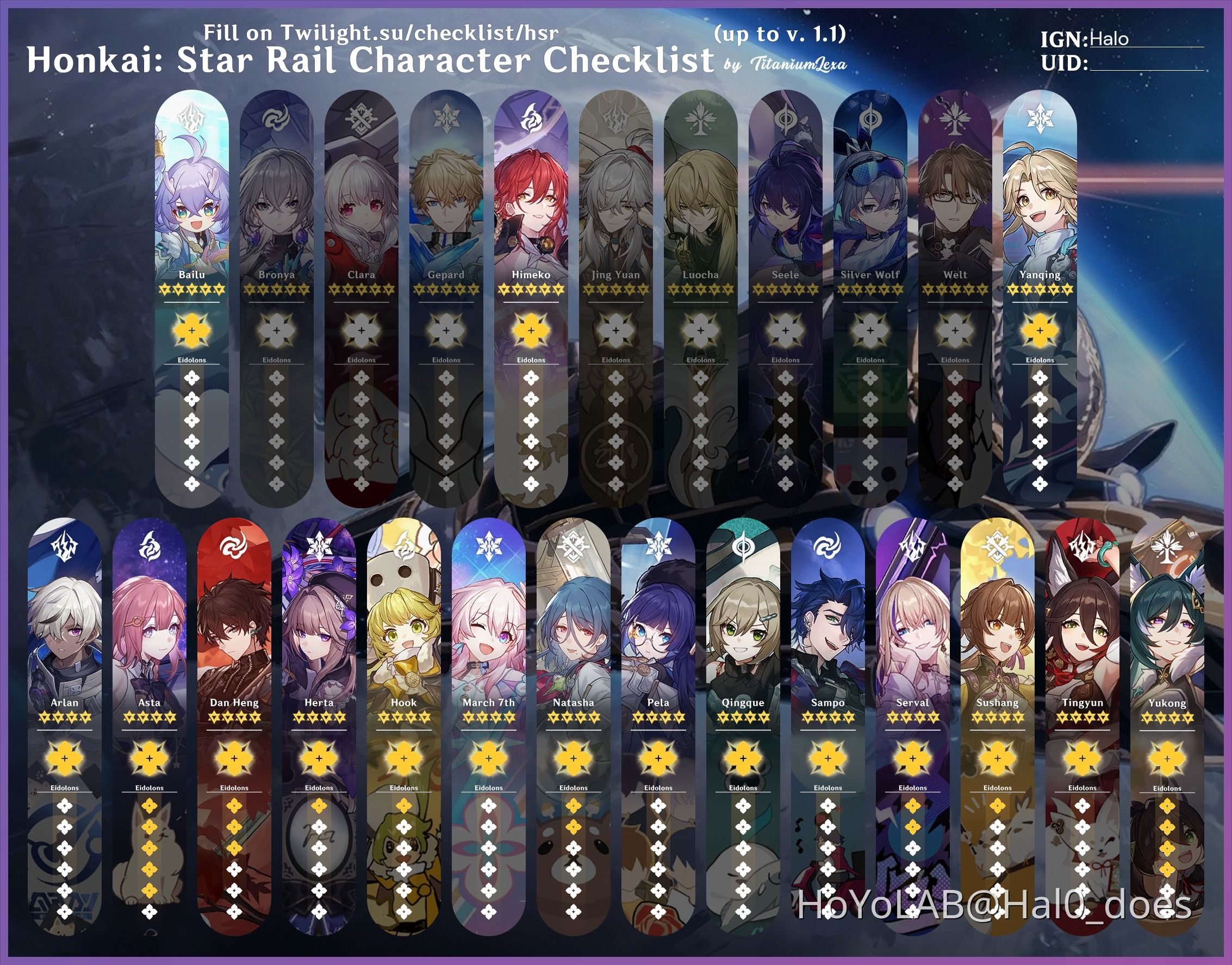 Character checklist - July 2023 Honkai: Star Rail | HoYoLAB