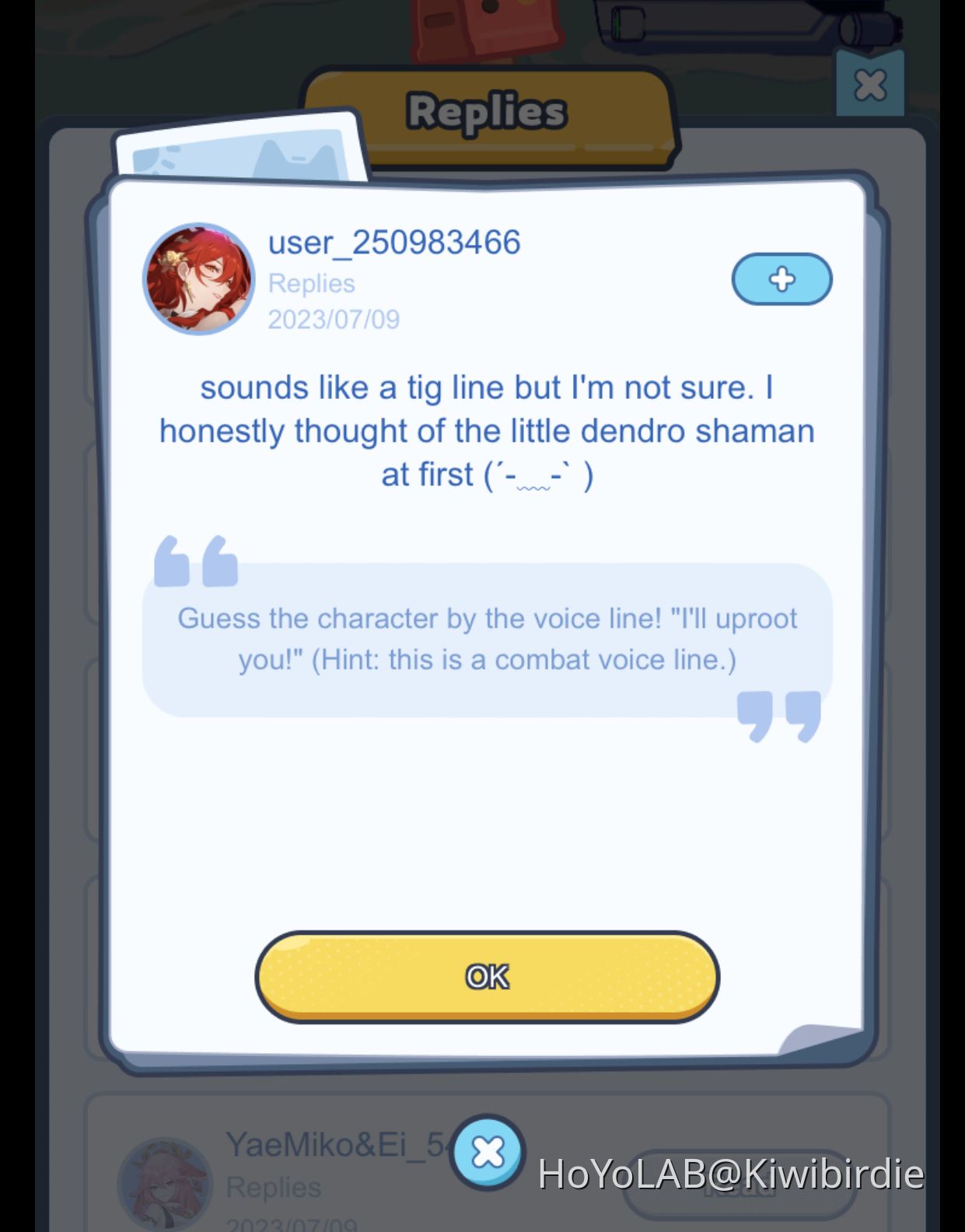 Guess the Character By the Voice Line [LINE 7] | HoYoLAB