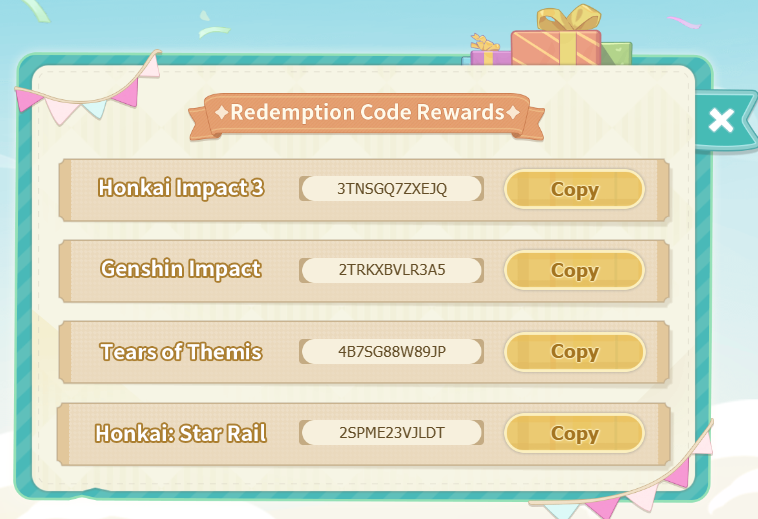 Go get em! Codes for one-time use only | HoYoLAB