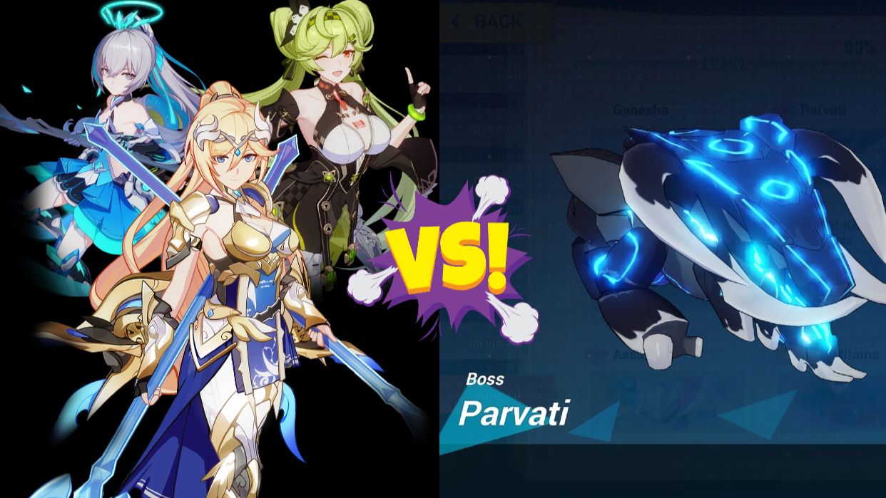 [Honkai Impact 3] PARVATI BOSS EX Abyss Red Lotus DEA Anchora (SS) HoTruth (S) Chrono Navi (SSS ...