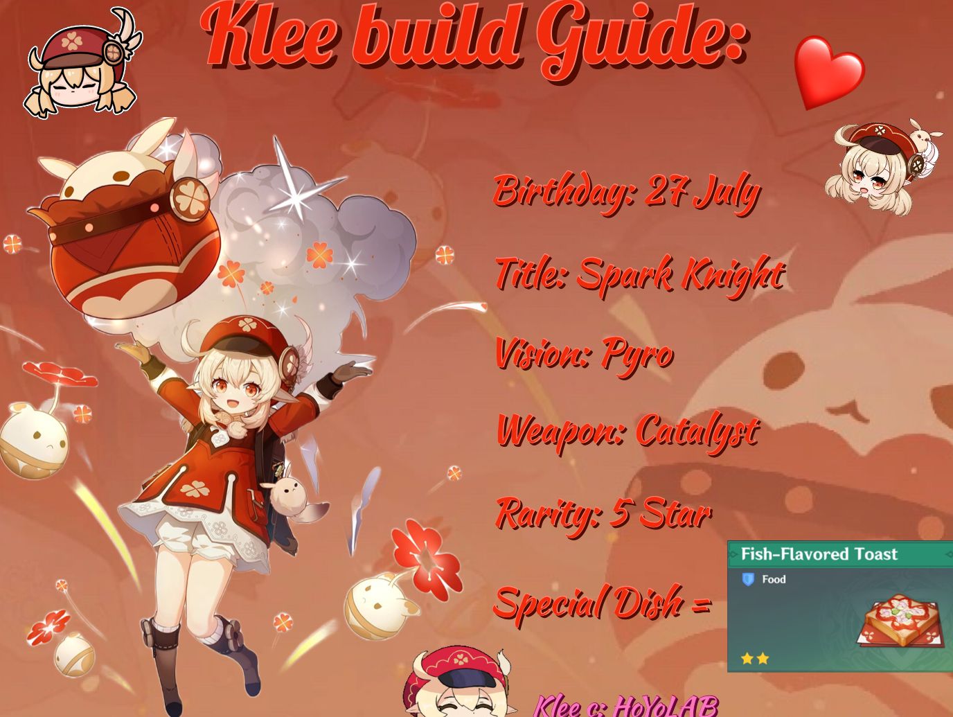 {Klee build guide} Ascension materials, talents materials, best weapon ...