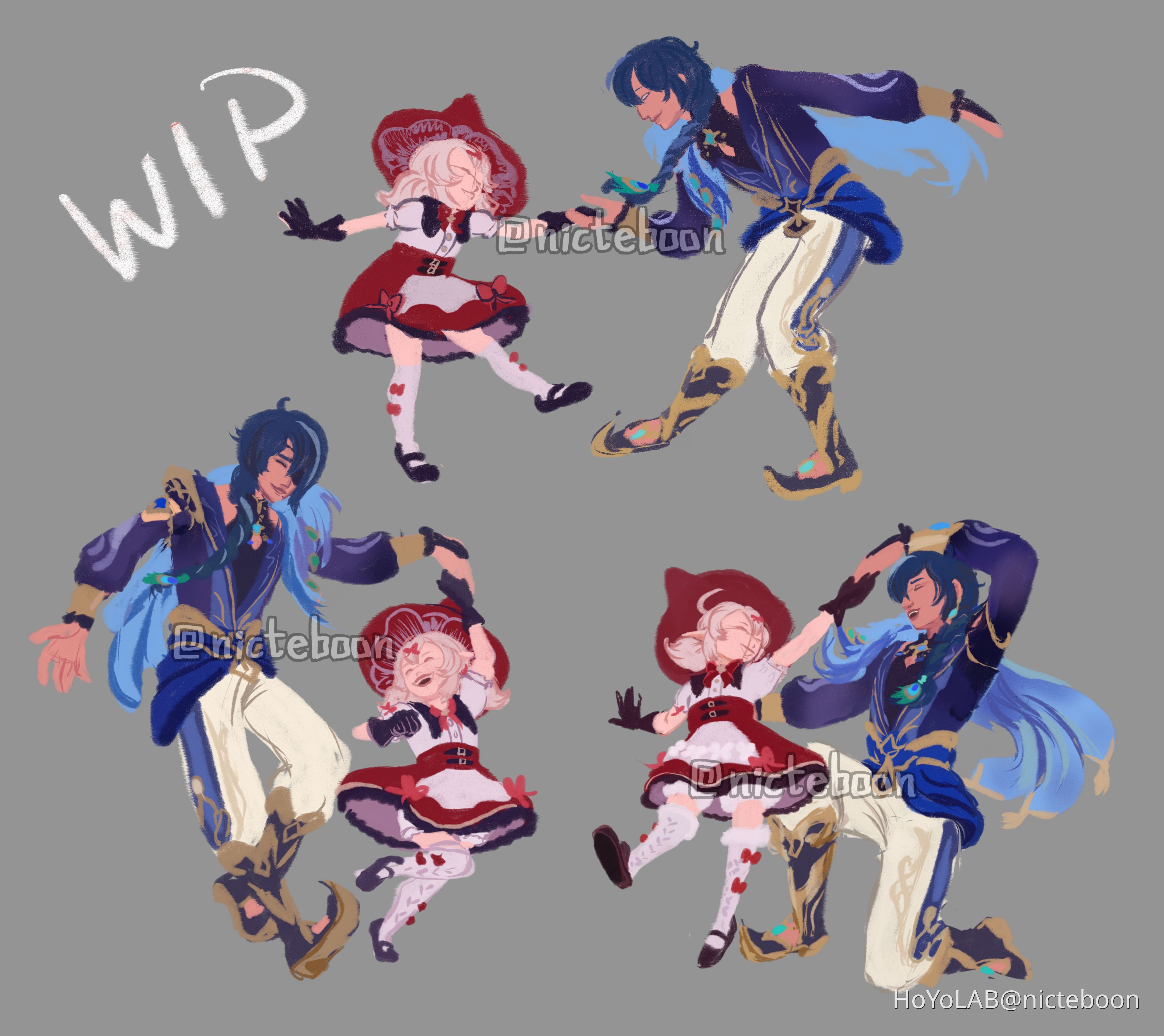 Klee and Kaeya dancing Genshin Impact | HoYoLAB