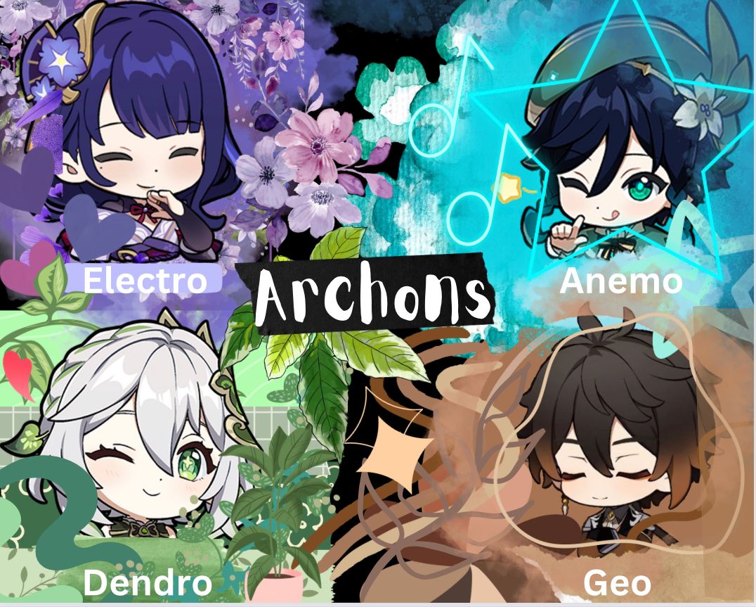 Day 6 scrapbook- Archons 🩵🤎💜💚 Genshin Impact | HoYoLAB