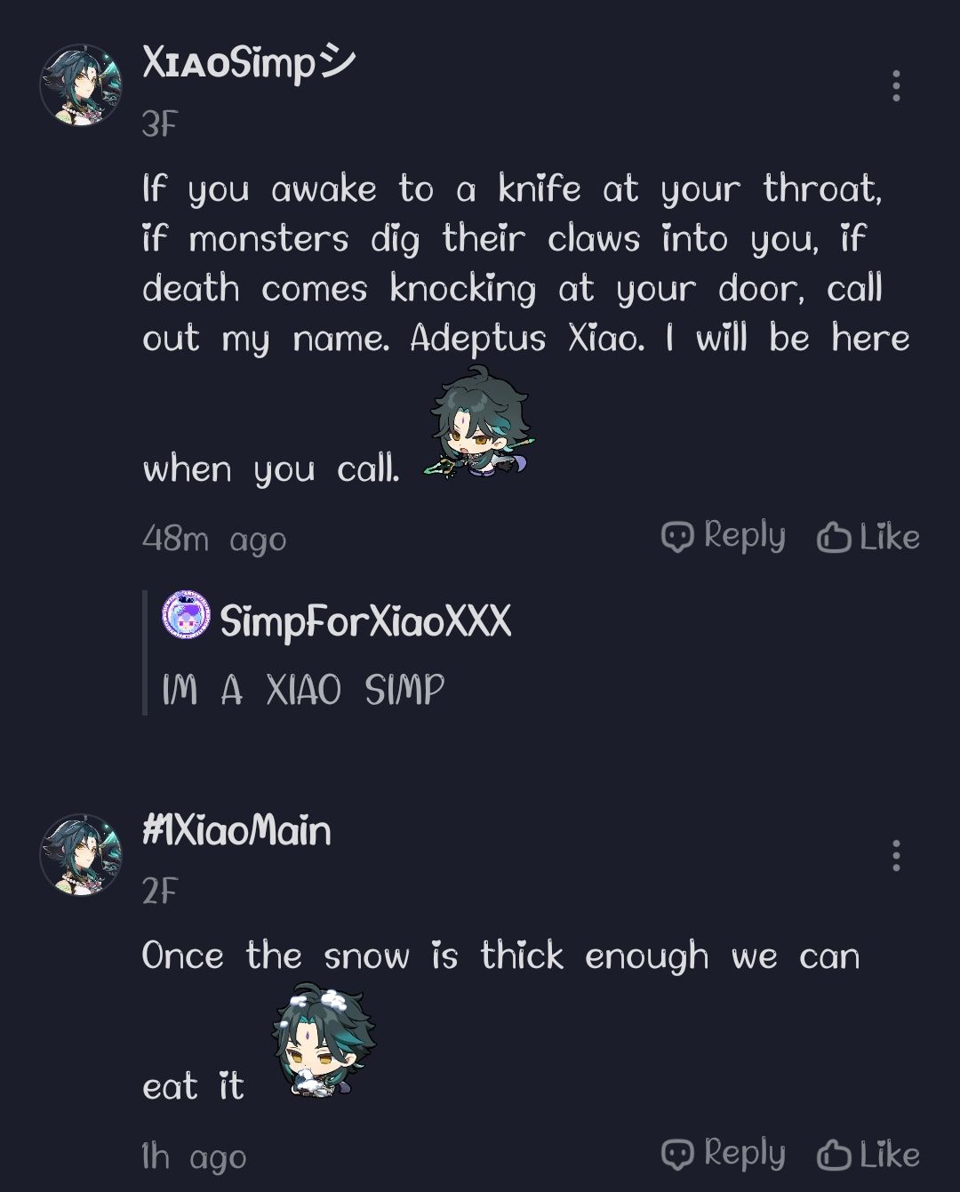 Yay we all xiao simps. Comment if u are a xiao simp too! 🥰 Genshin ...