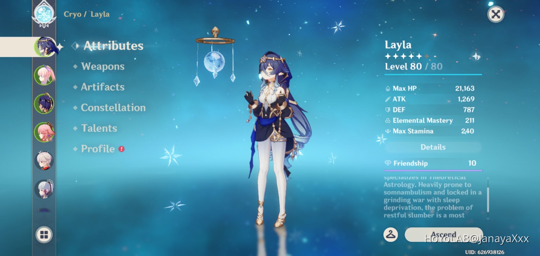 Layla 💫 Constellation 1 (thanks to the event) and Finally reached ...