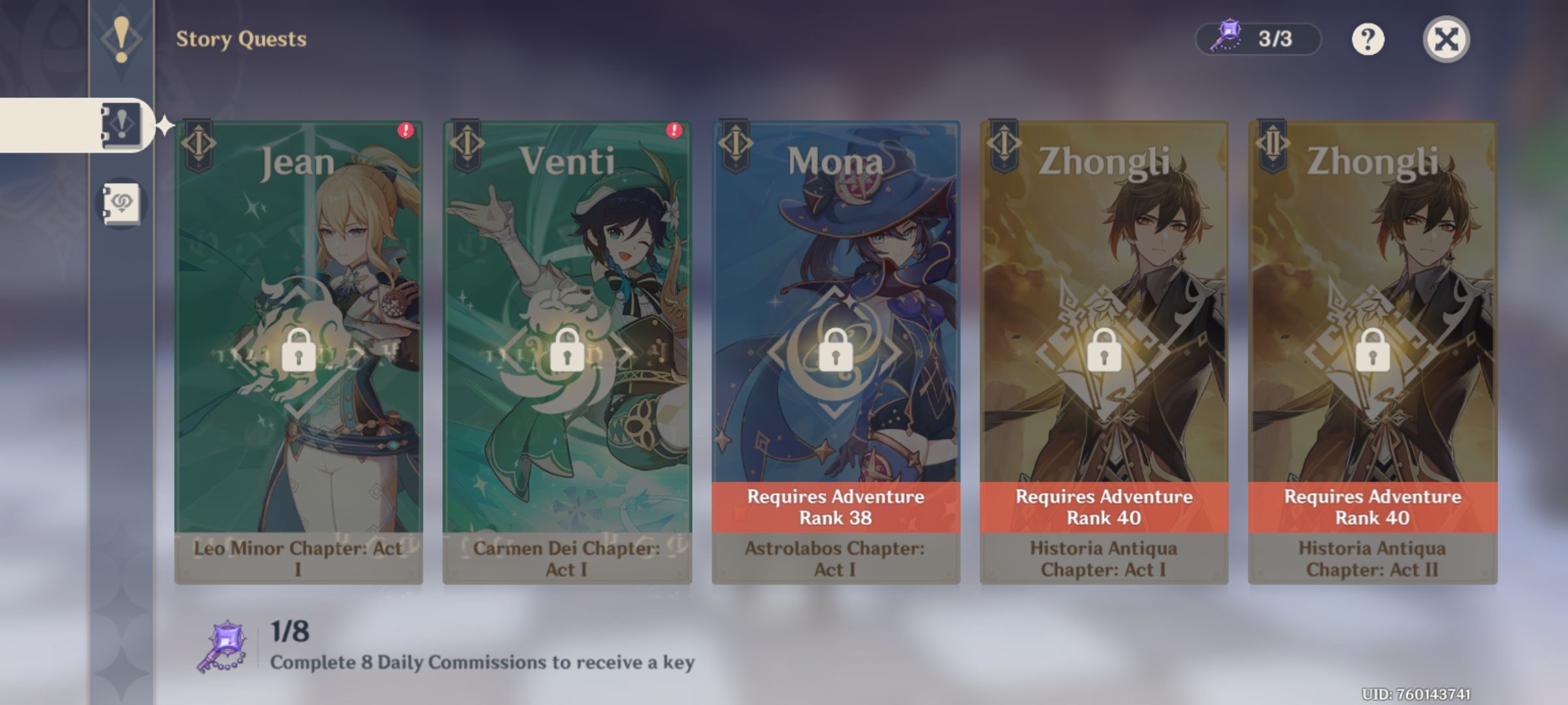 Character quests! >w