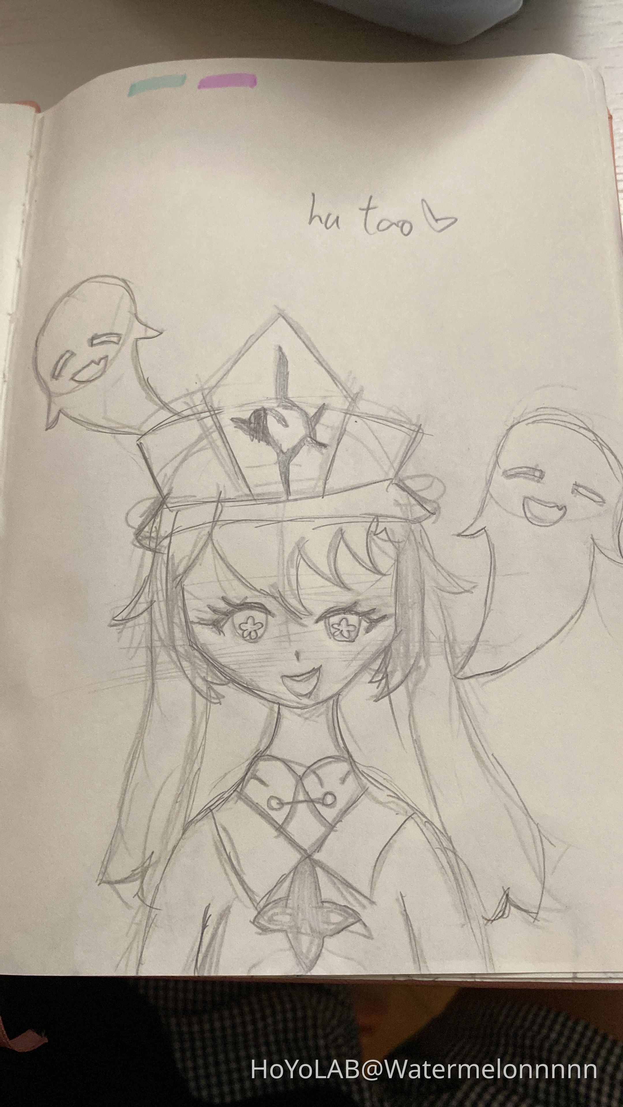 I tried to draw Hu Tao yesterday Genshin Impact | HoYoLAB