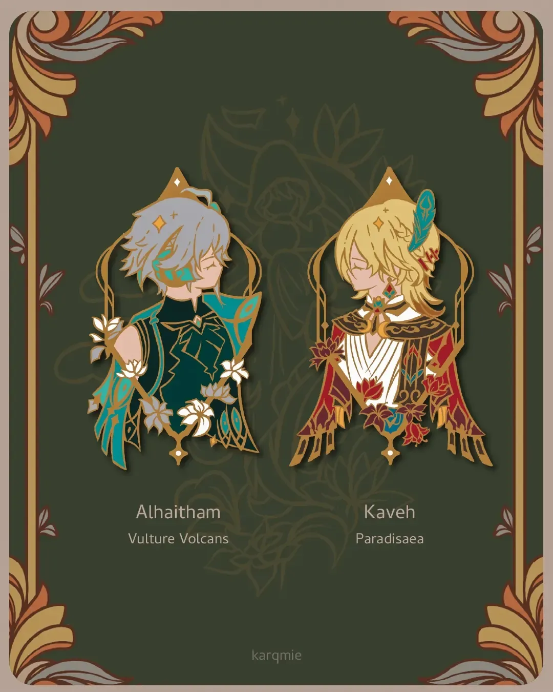 alhaitham and kaveh pin designs! Genshin Impact | HoYoLAB