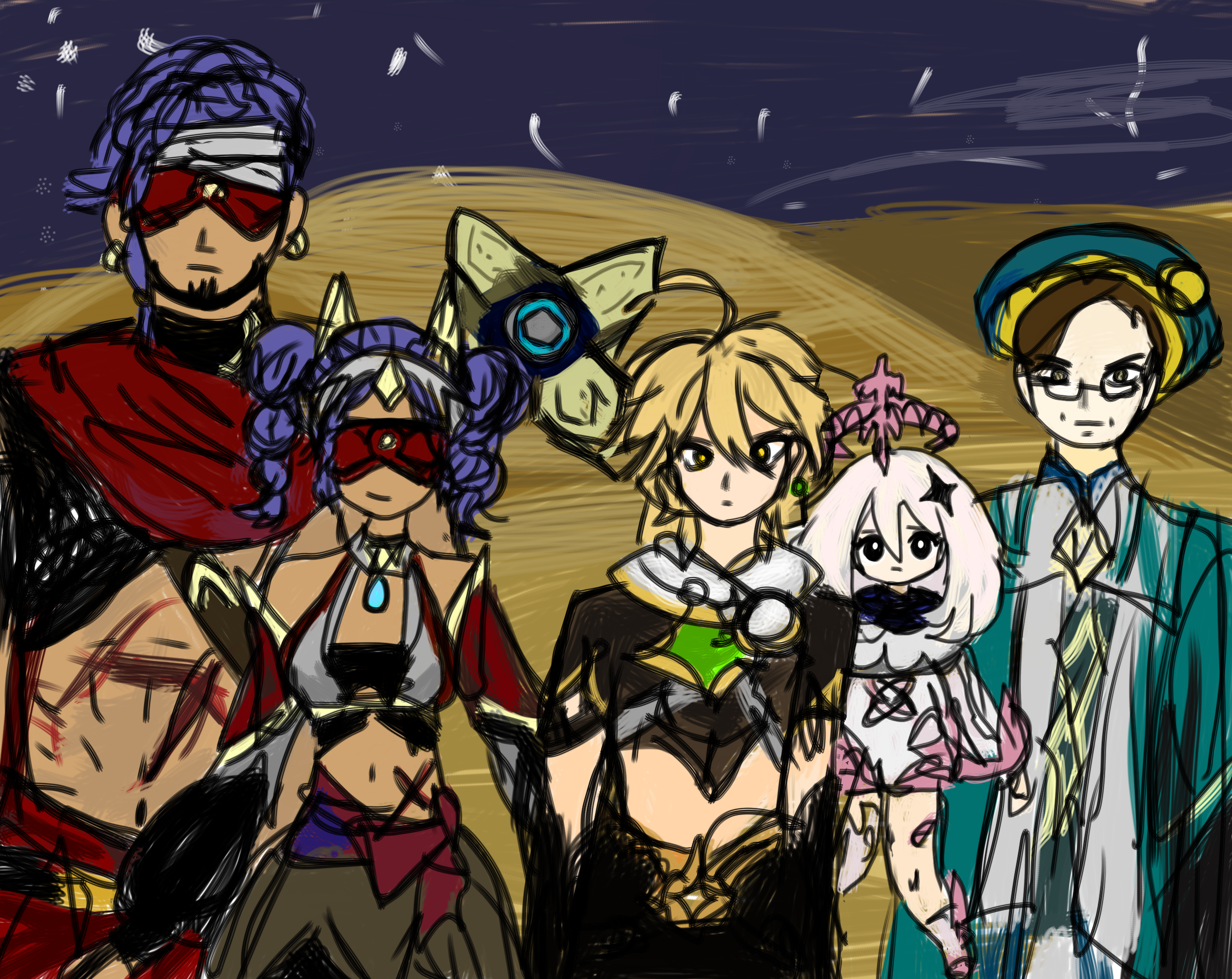 Jeht, Jebrael, Paimon, Aether, Benben, Tirzad. Genshin Impact | HoYoLAB