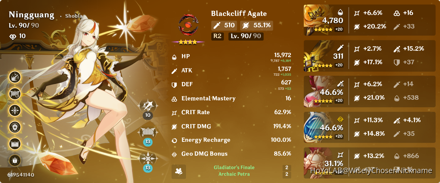 My Ningguang build Genshin Impact | HoYoLAB