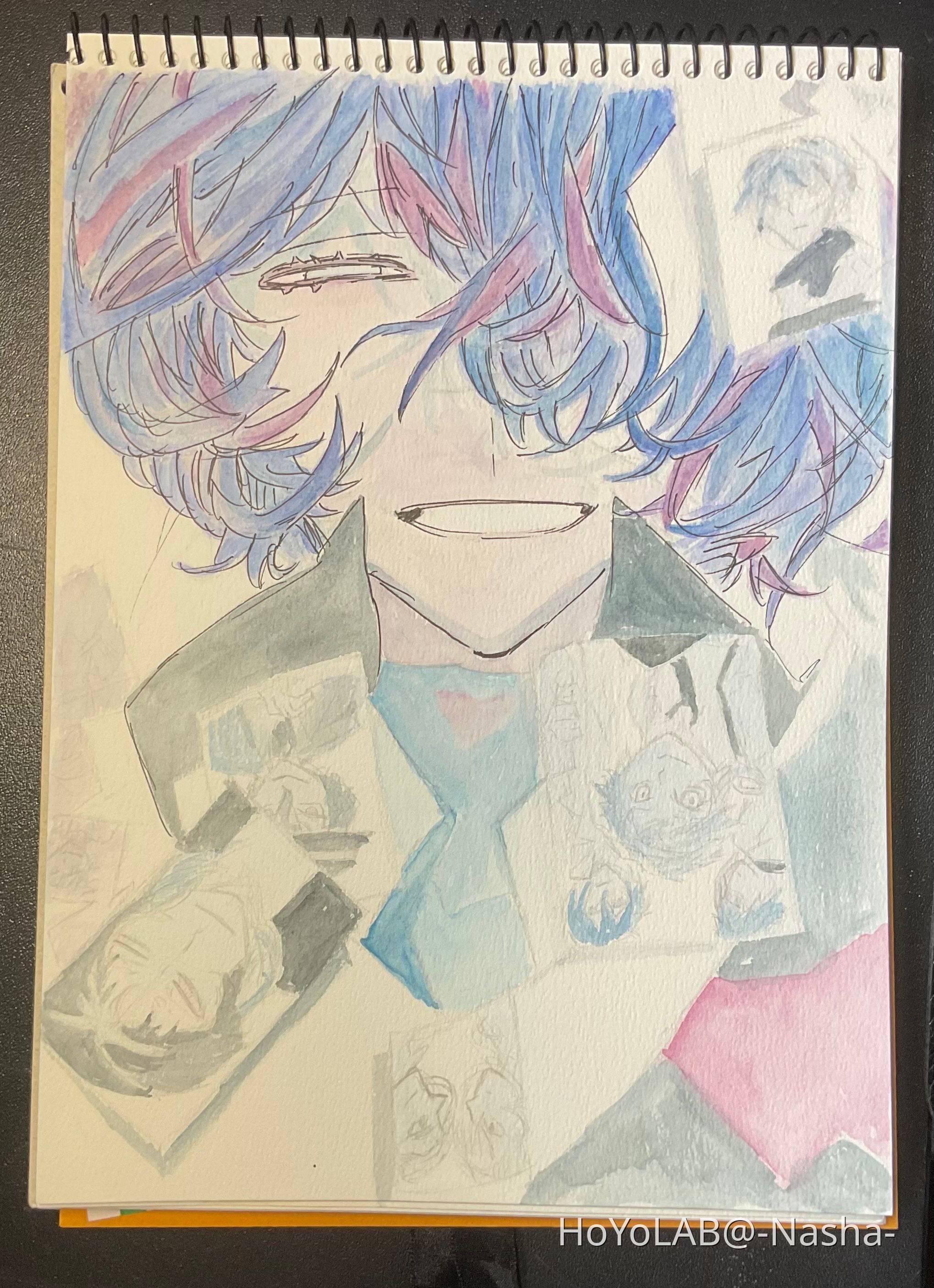 Finished Dazai Osamu watercolour art Genshin Impact | HoYoLAB