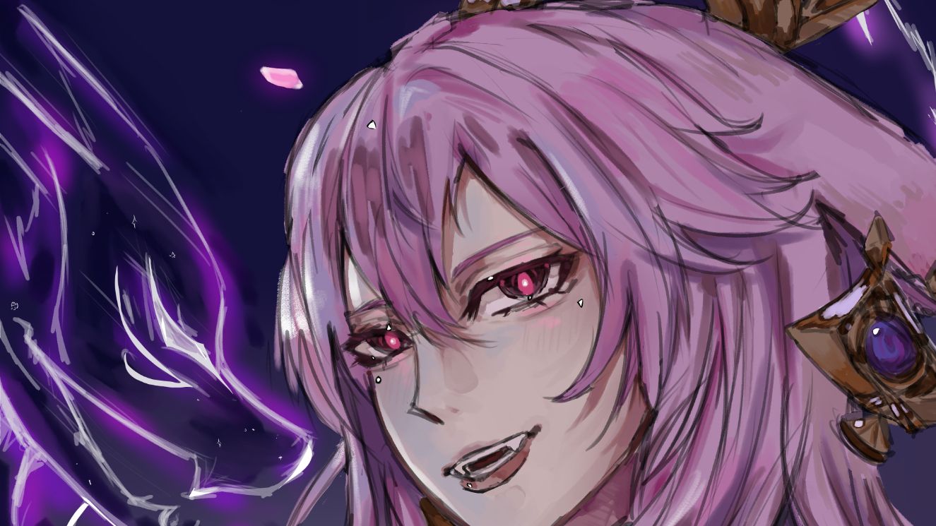 Yae miko fanart redraw 🌸🌸 Genshin Impact | HoYoLAB