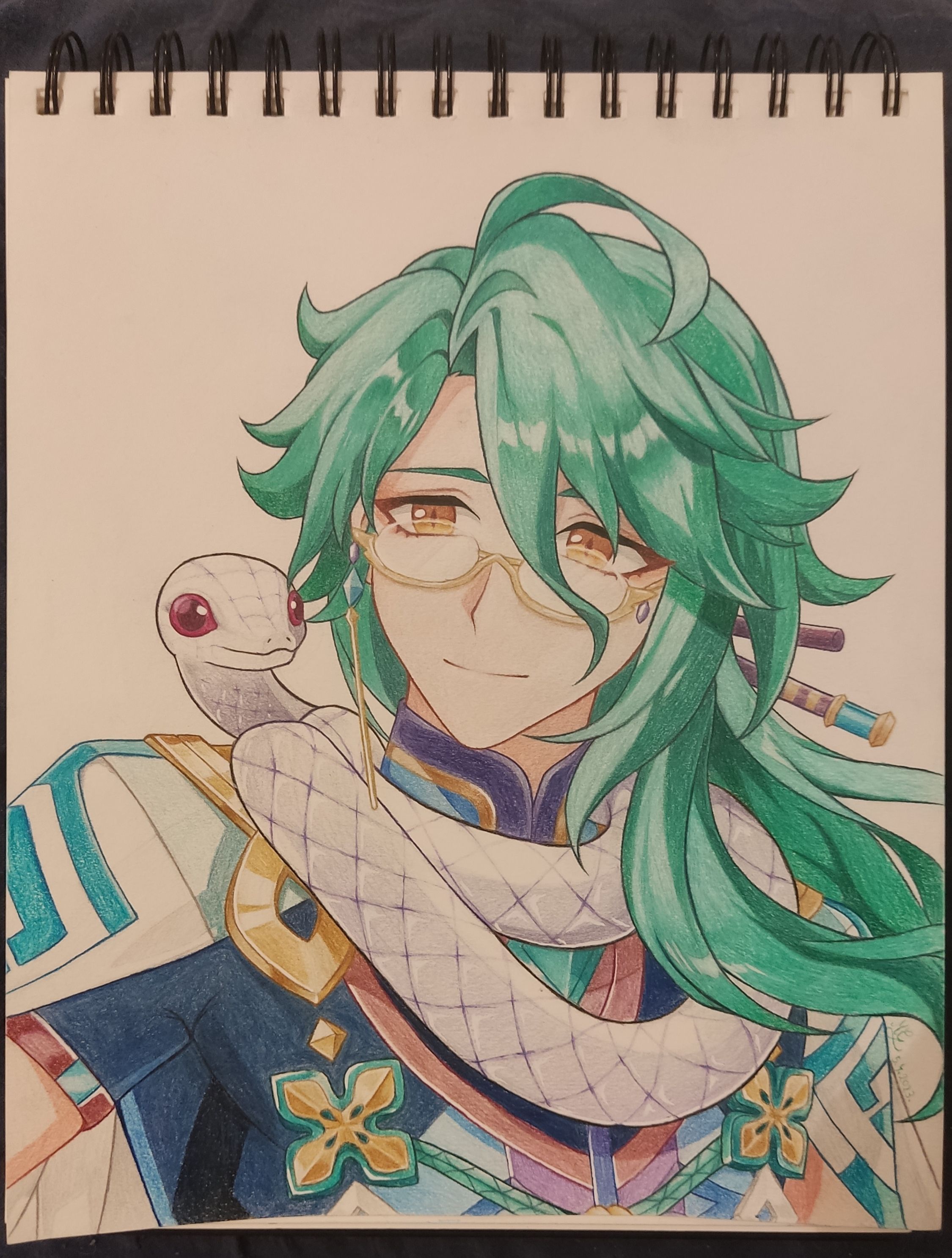 This is my Baizhu fanart I did! :D Genshin Impact | HoYoLAB