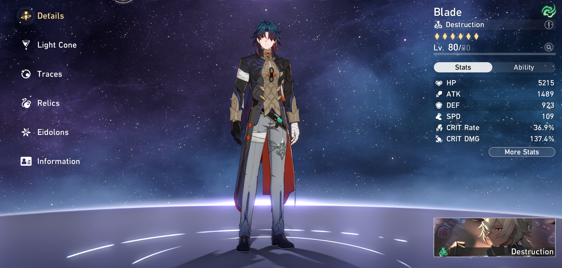 Blade Build in The First Day of His Release Honkai: Star Rail | HoYoLAB