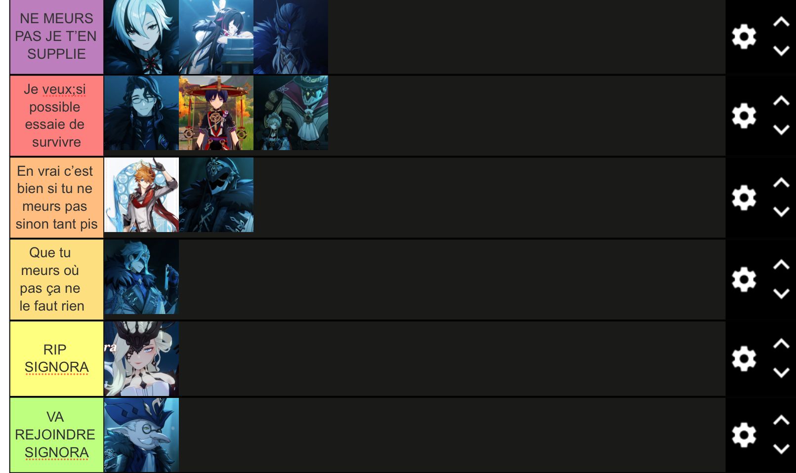 Tier list design des 😈FATUI😈 Genshin Impact | HoYoLAB