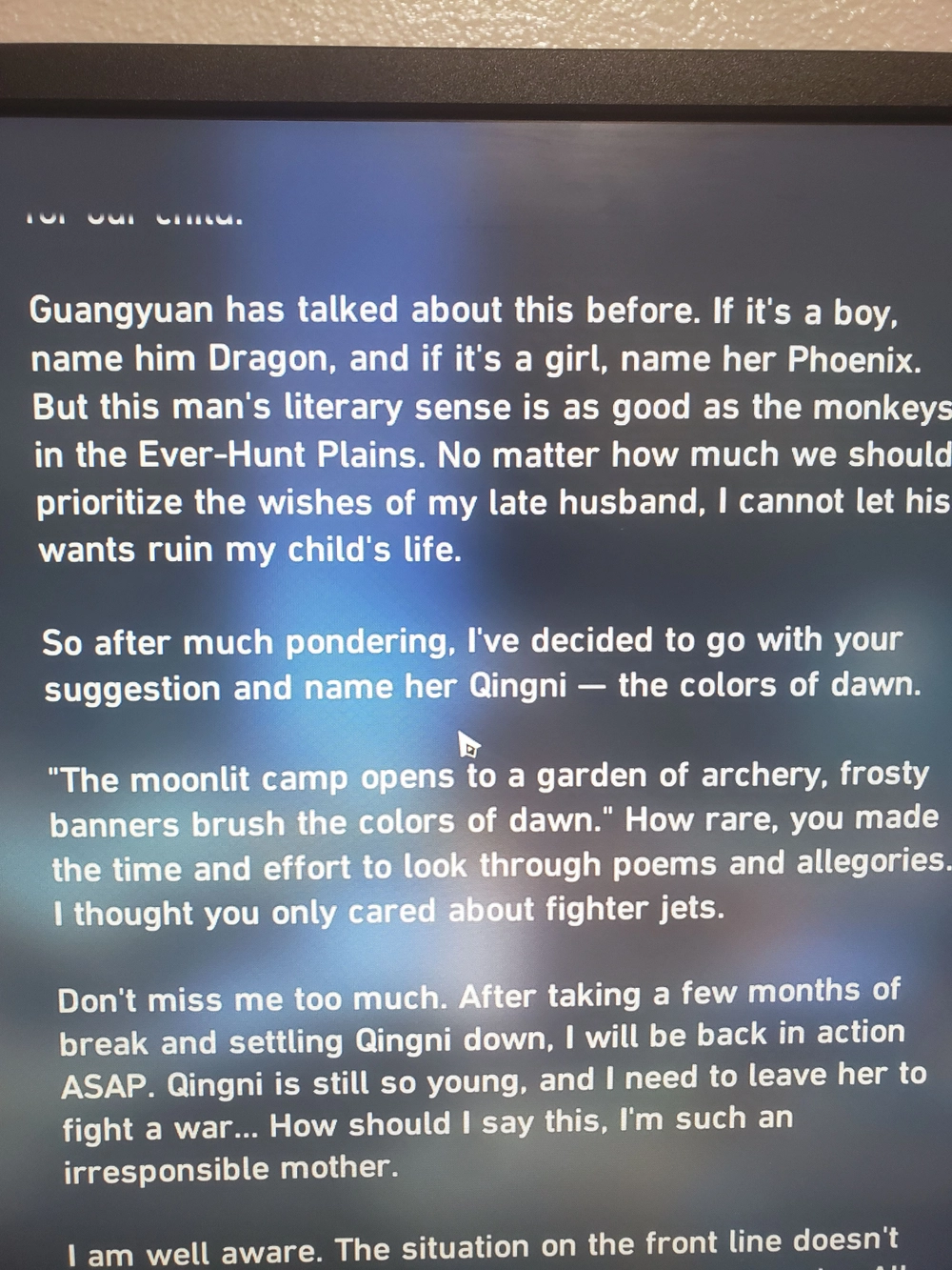 No way... I cannot believe it...Yukong has a reason to stop Qingni ...