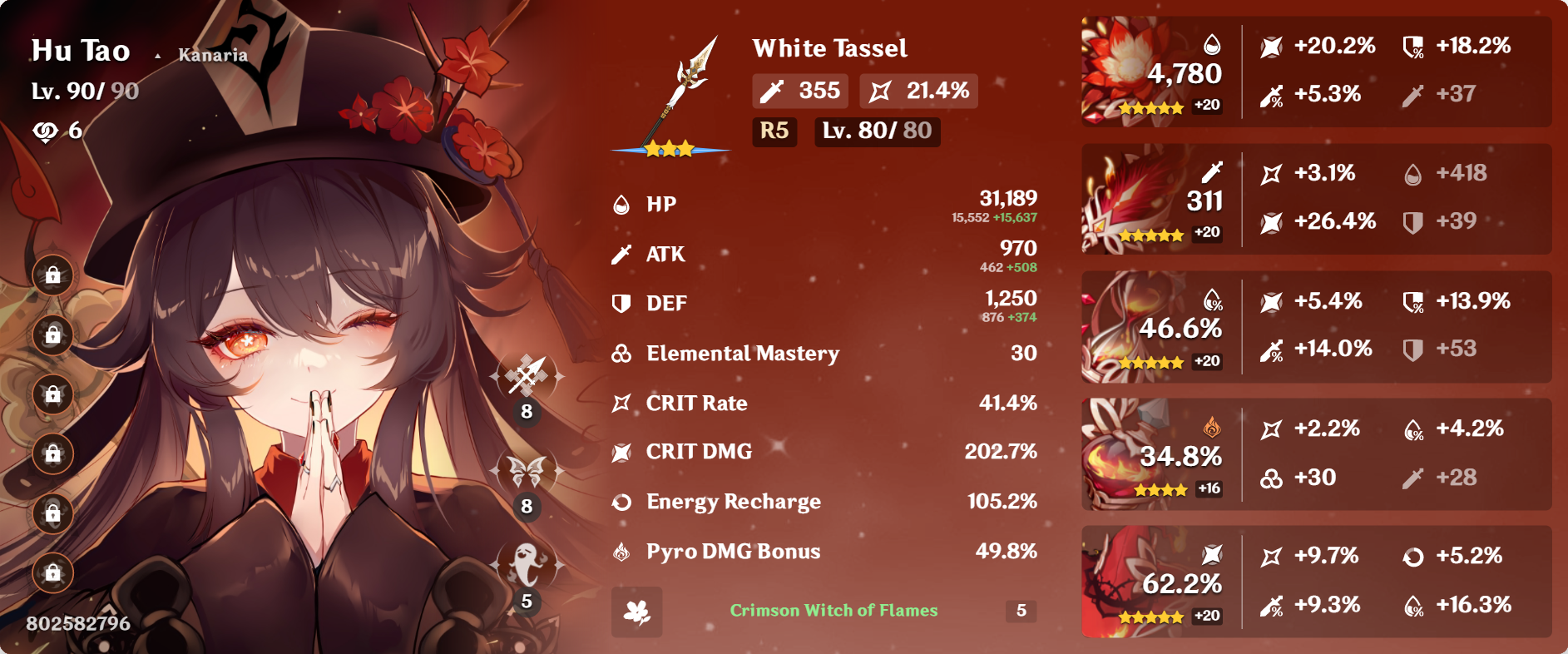 Hu Tao Progress Build Genshin Impact | HoYoLAB