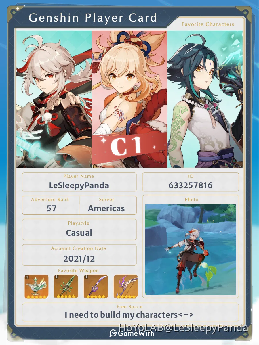 Genshin Card Genshin Impact | HoYoLAB