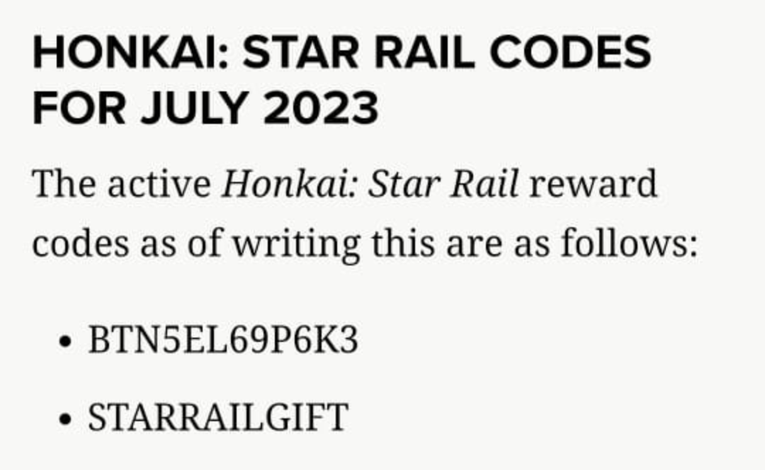Honkai Star Rail Code, July 2023. Honkai: Star Rail | HoYoLAB