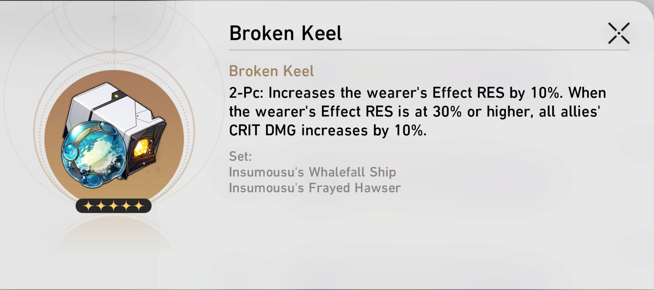 【V1.2】|「Broken Keel 」Planar Ornament Evaluation Honkai: Star Rail | HoYoLAB