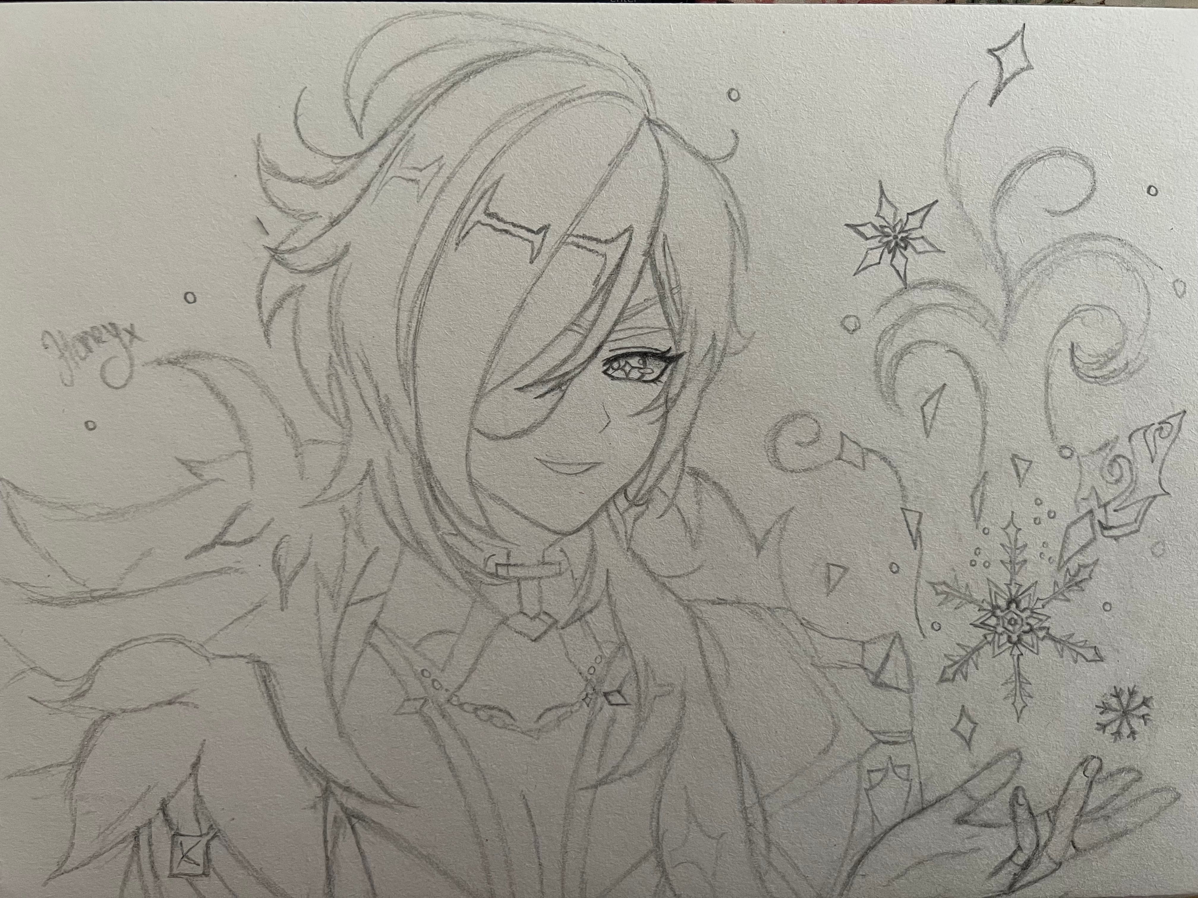 Unfinished Kaeya artwork Genshin Impact | HoYoLAB