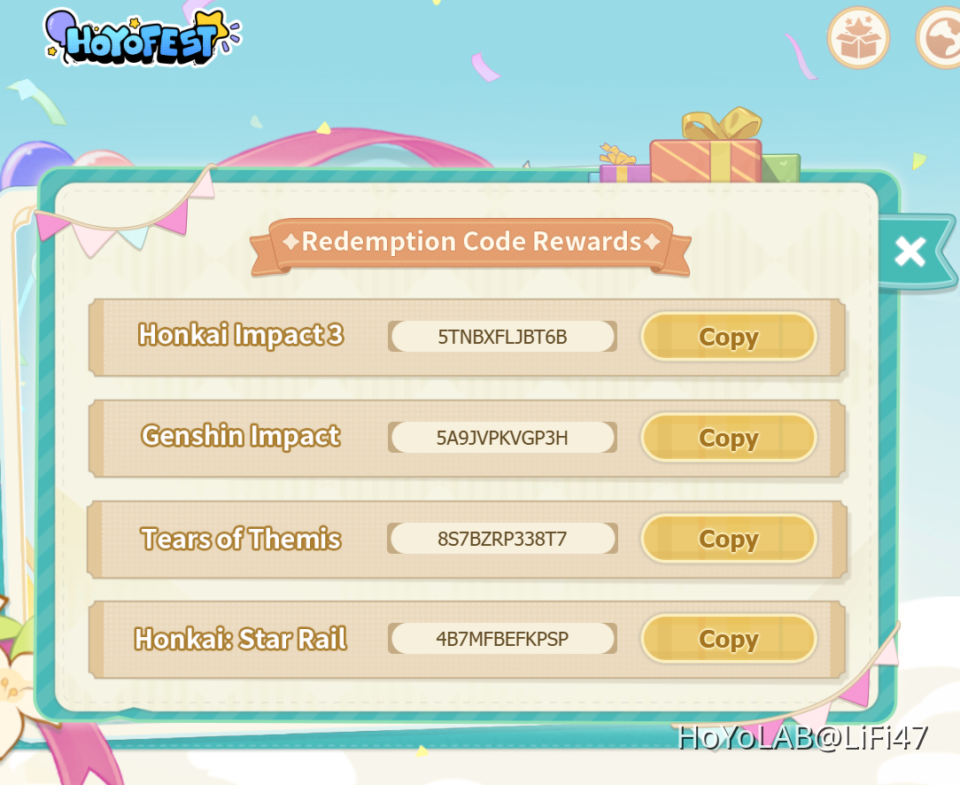 GIVE YOU SOME CODE | HoYoLAB