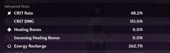 Raiden's stats ratio Genshin Impact | HoYoLAB