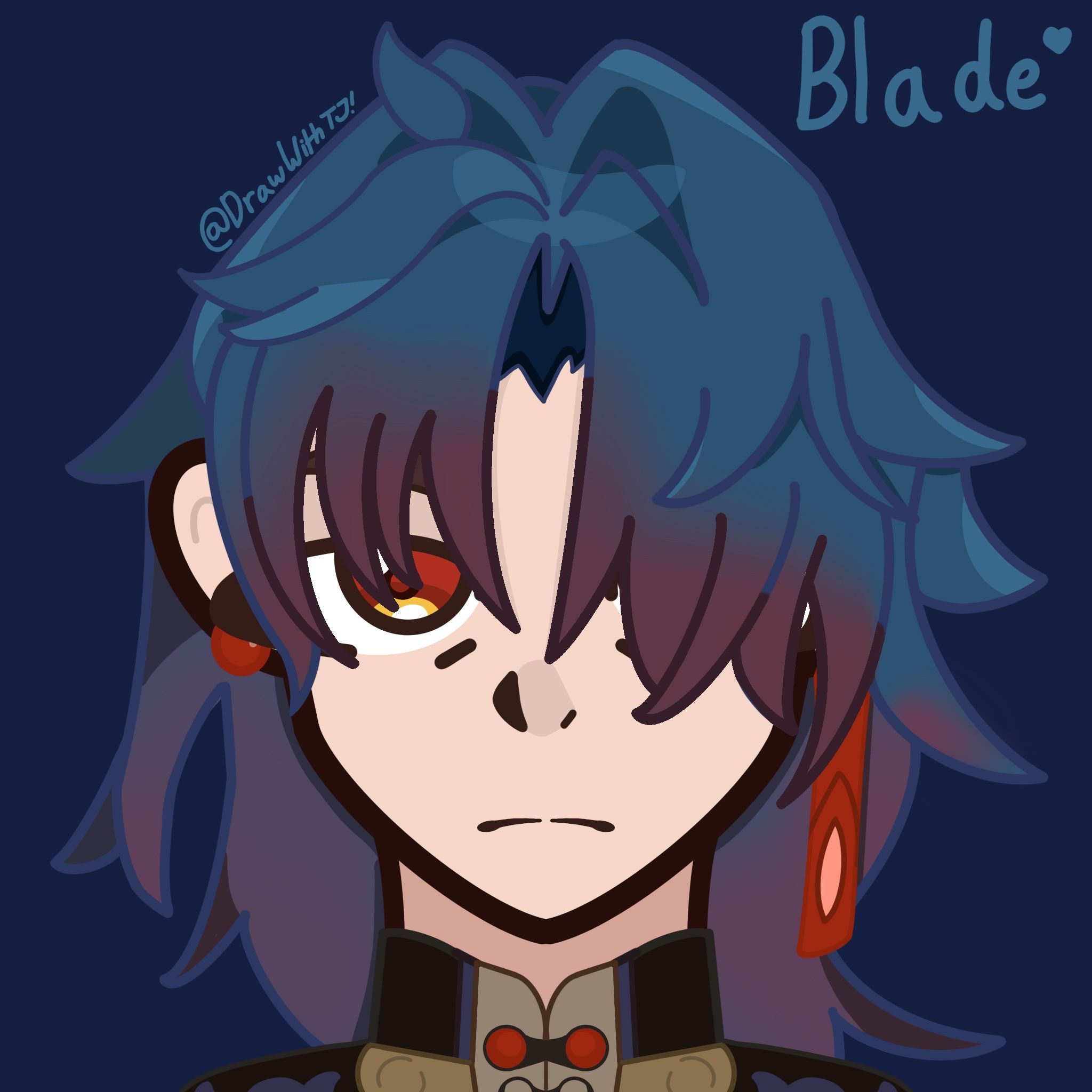 I got blade and drew him! (2,000 ppl viewed, and got only two likes 😭 ...