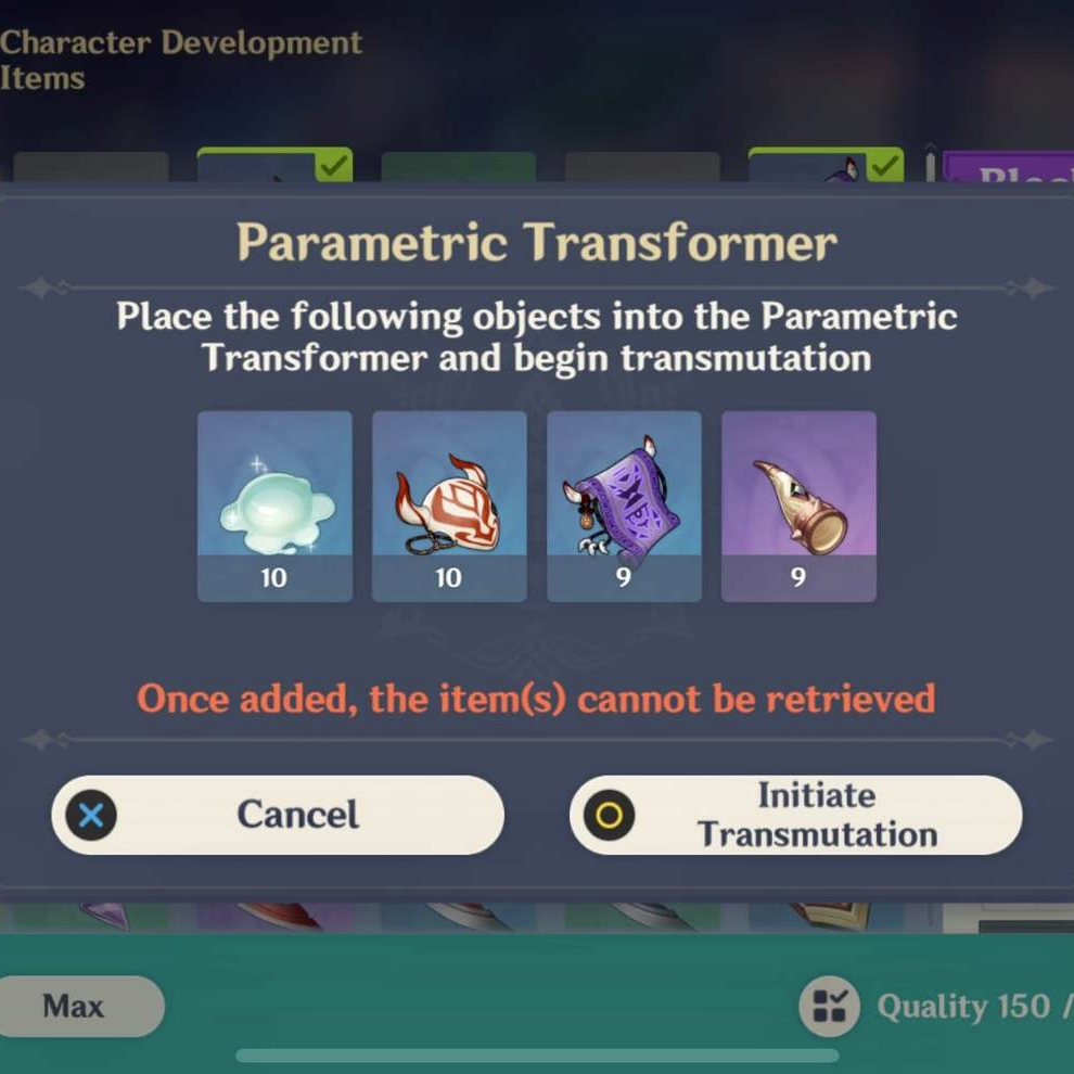 Don't forget to use your Parametric Transformer every week! Genshin ...
