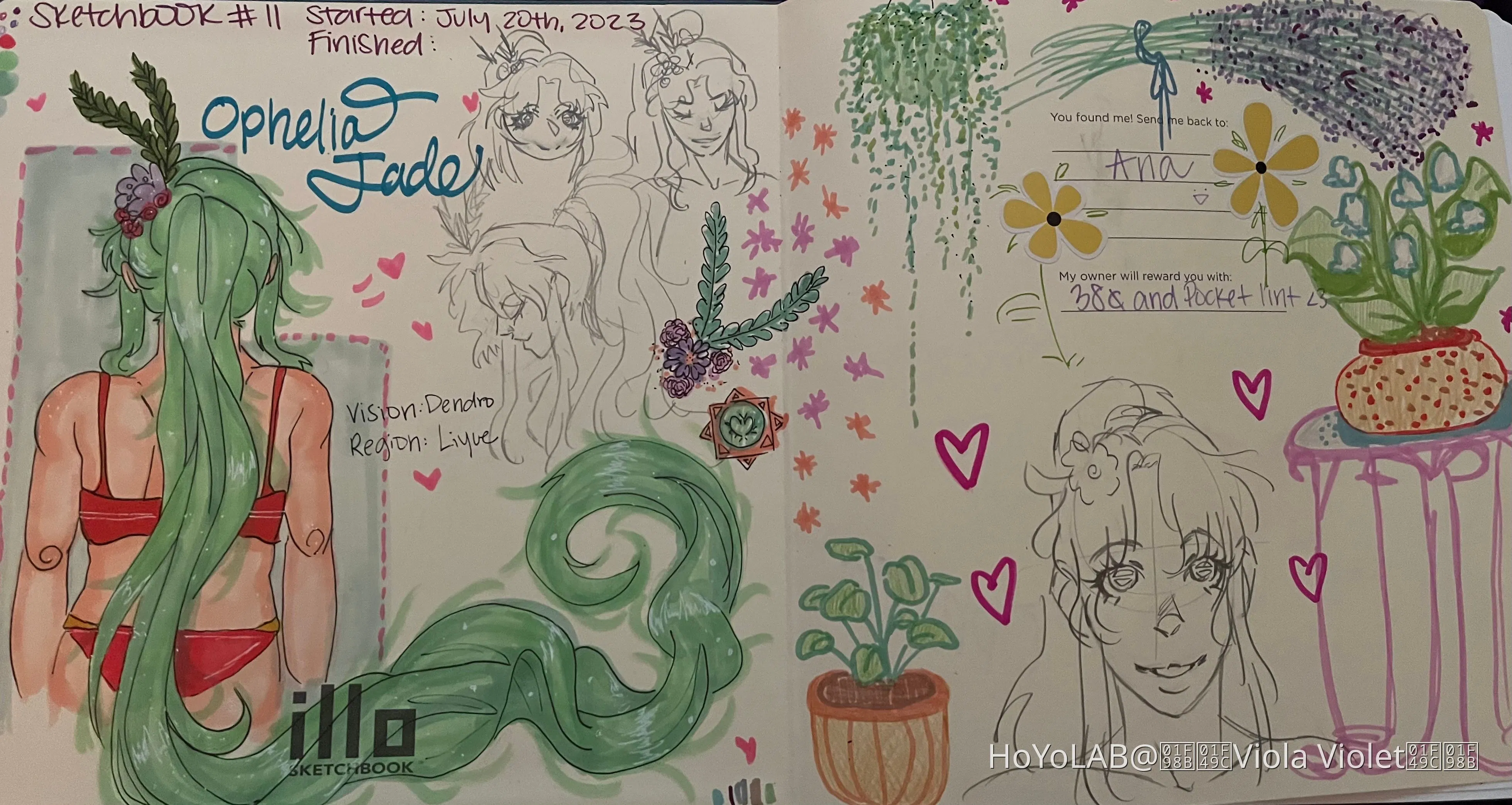 Ophelia Doodles + Vision History🌱 Genshin Impact | HoYoLAB