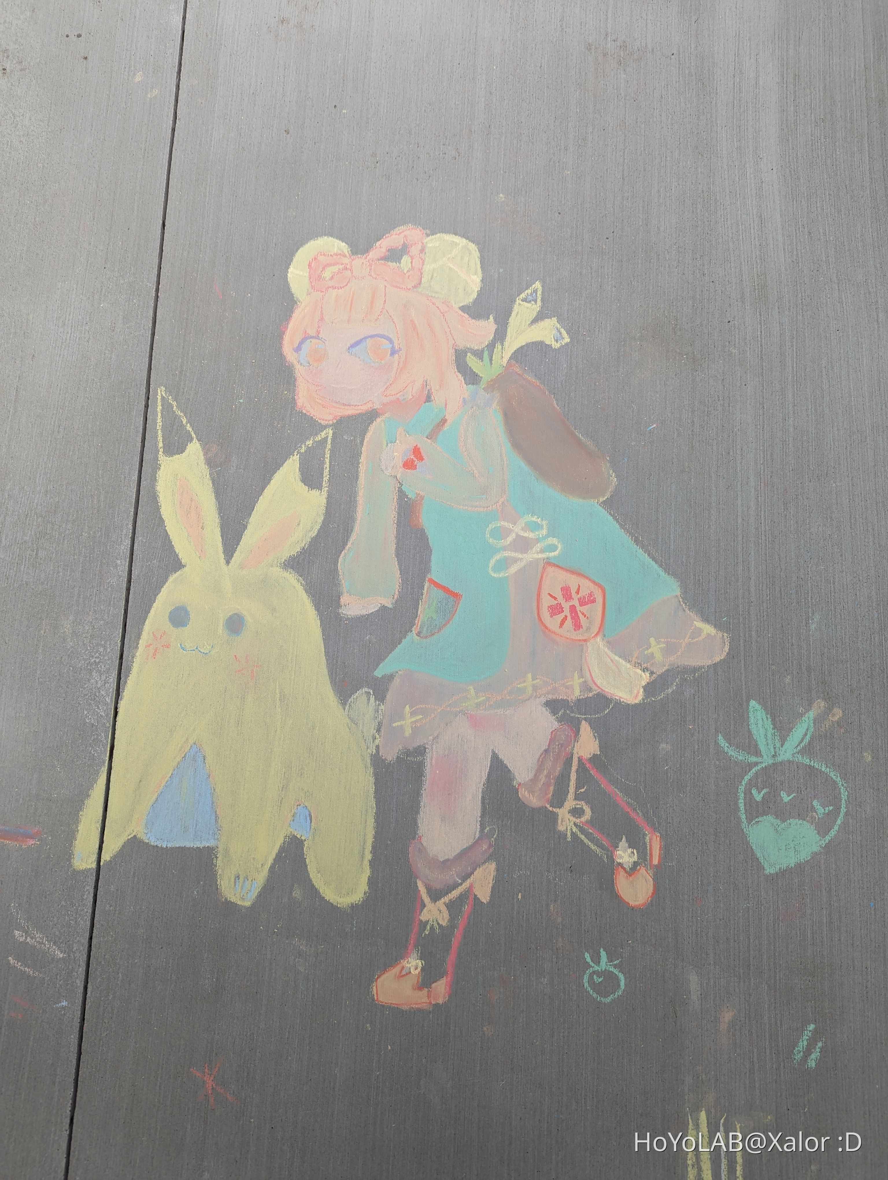 Yao Yao Chalk drawing Genshin Impact | HoYoLAB