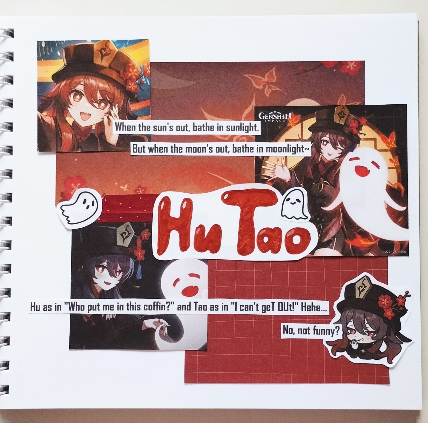 Hu Tao journal spread Genshin Impact | HoYoLAB