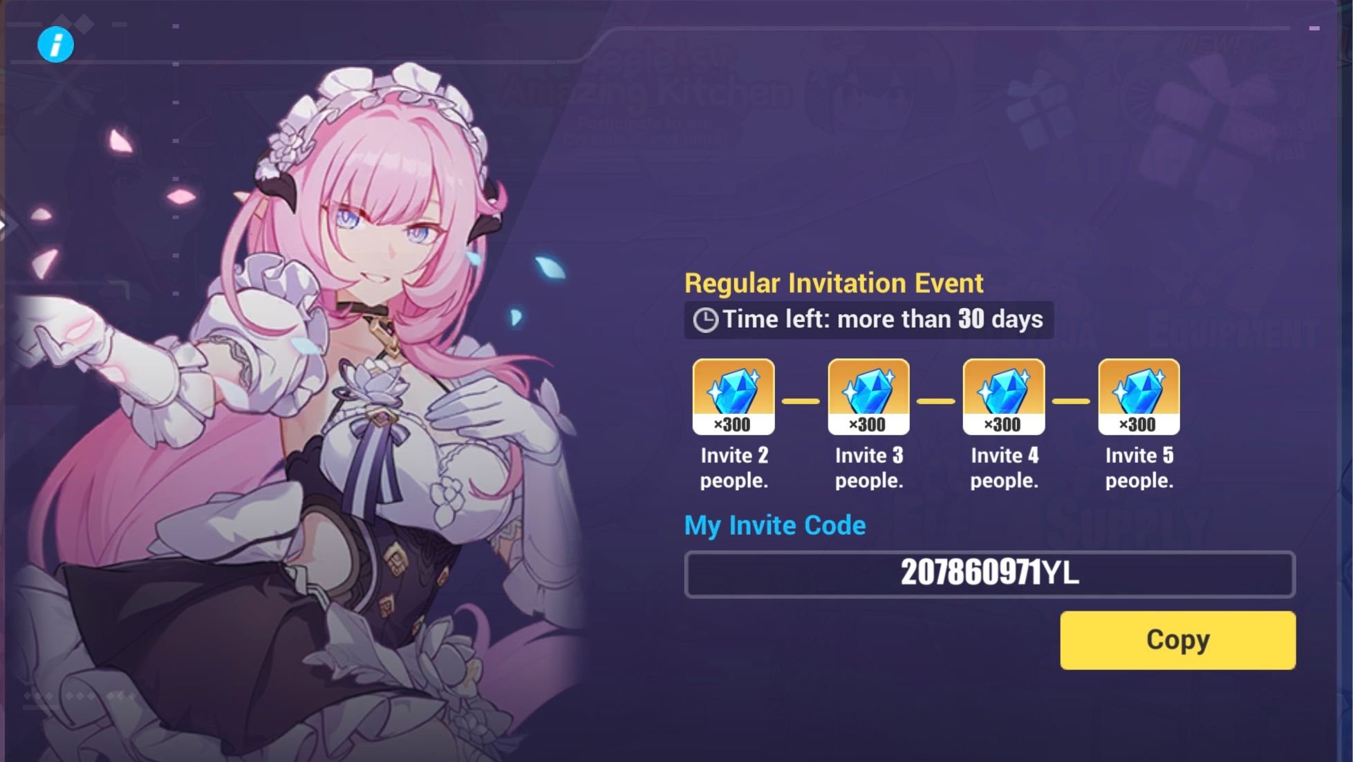 My invite code!!! Honkai Impact 3rd | HoYoLAB