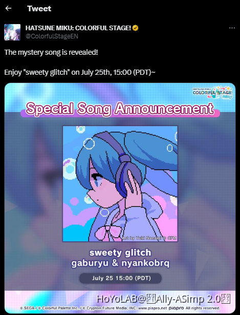 The Mystery Song Was Revealed on July 21! (sweety glitch) | HoYoLAB