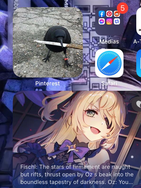 Got both fischl and oz in my widgets Genshin Impact | HoYoLAB
