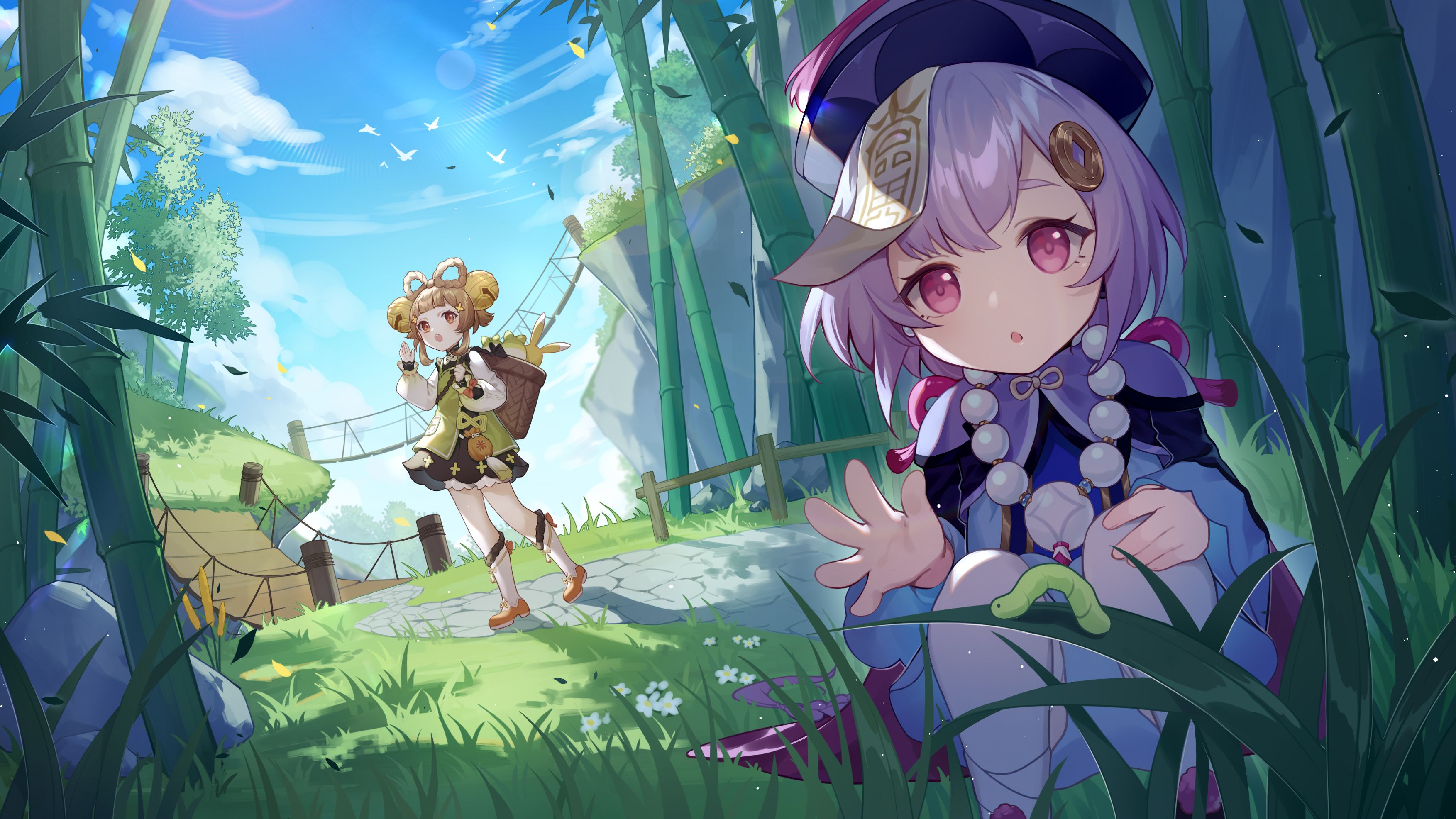 "Qiqi, Let's go home!~" "Goodbye...Mr. Worm..." Genshin Impact | HoYoLAB