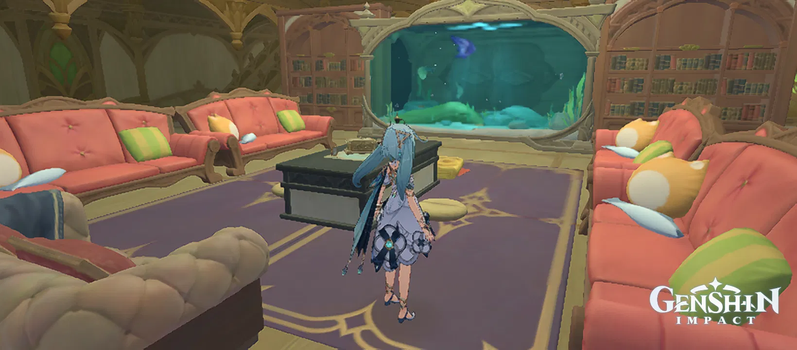 Sumeru mansion interior WIP : Living room Genshin Impact | HoYoLAB