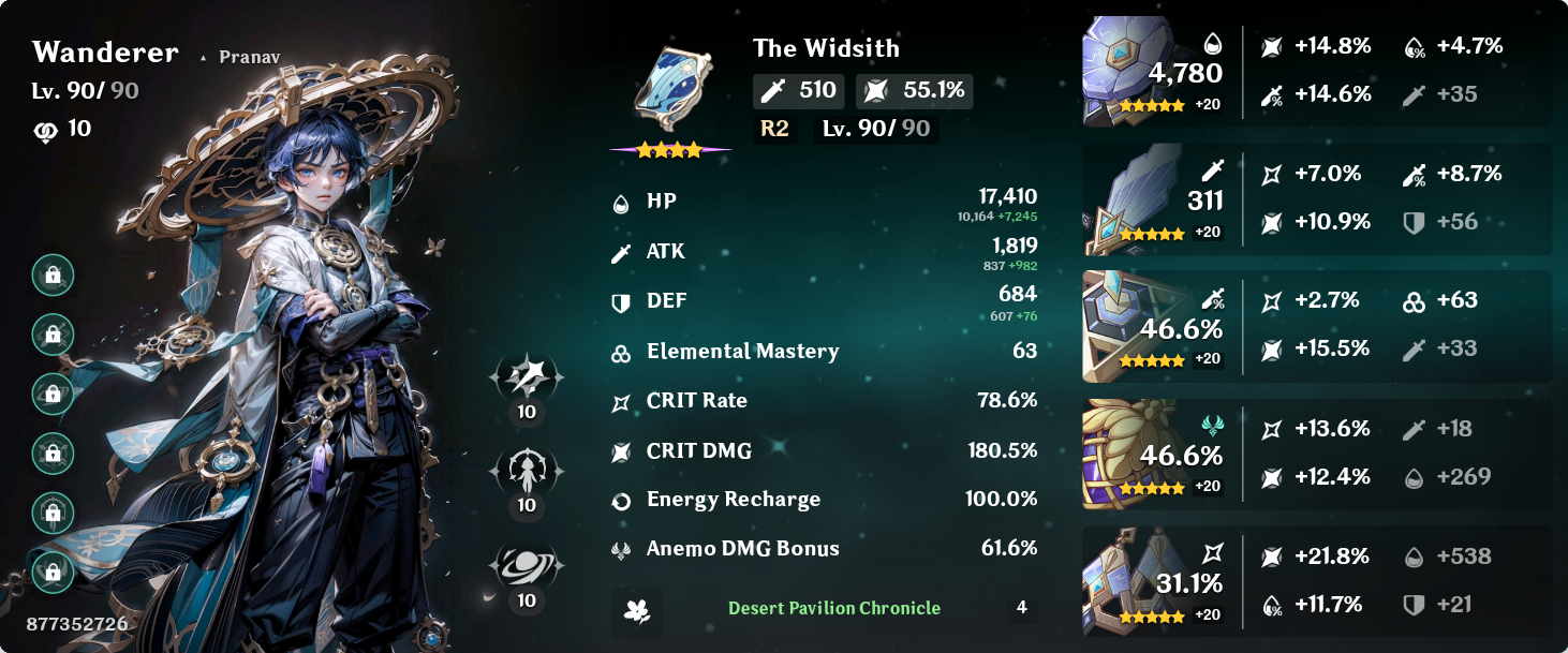 Wanderer Updated build Genshin Impact | HoYoLAB