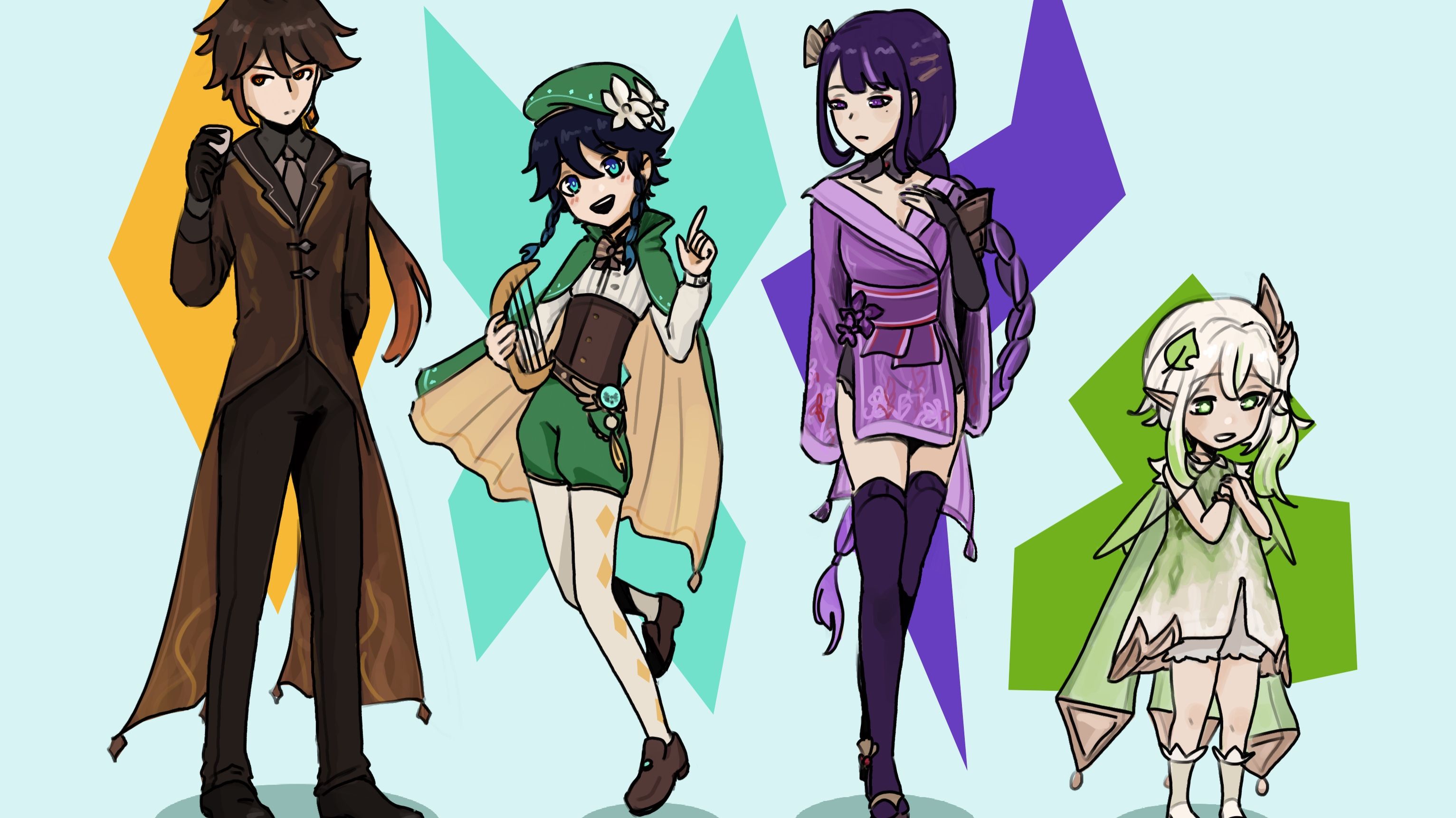 I drew the Archons from memory Genshin Impact | HoYoLAB